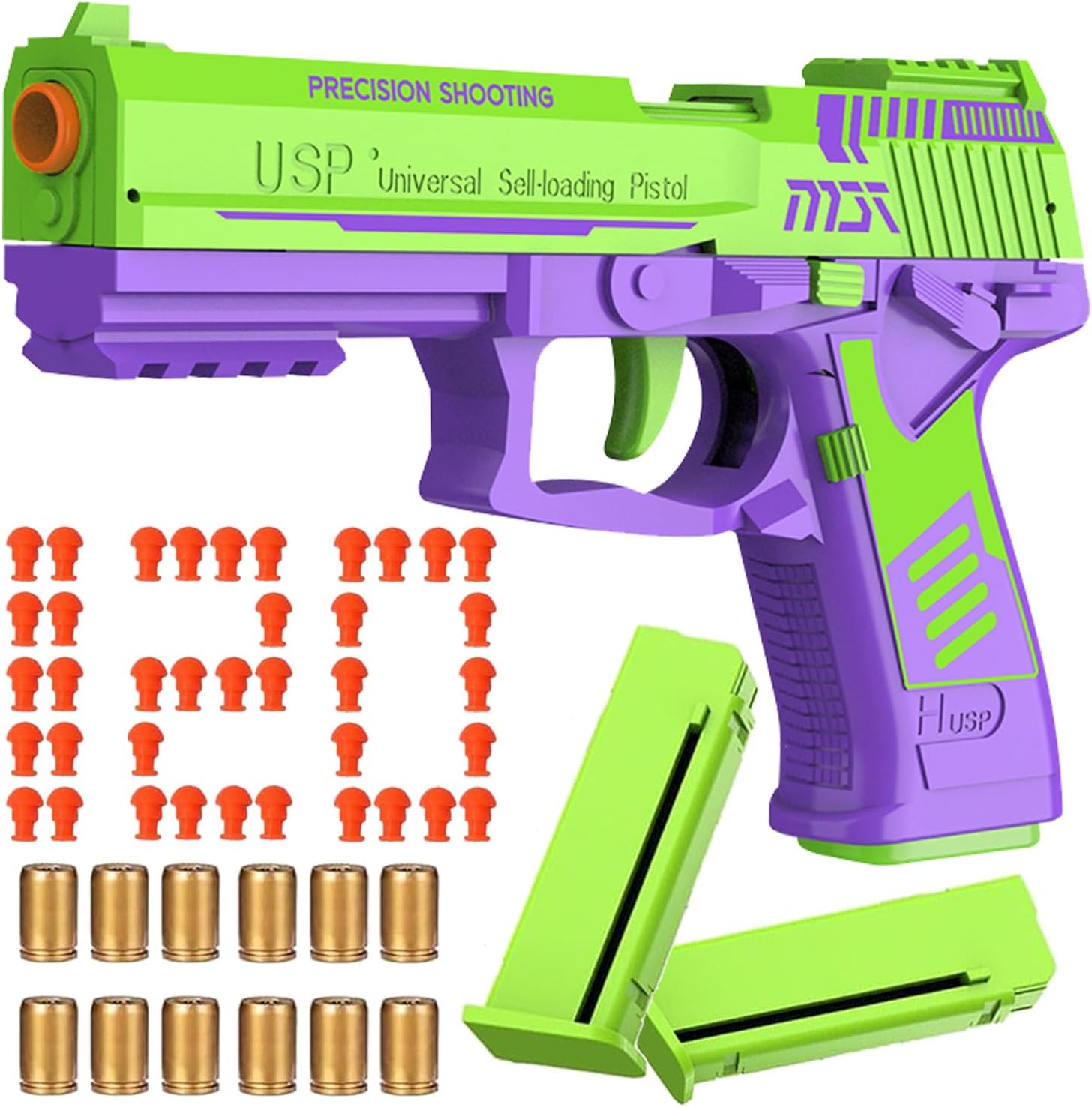 Amazon.com: Automatic Shell Ejection Toy Gun with Soft Bullet ...
