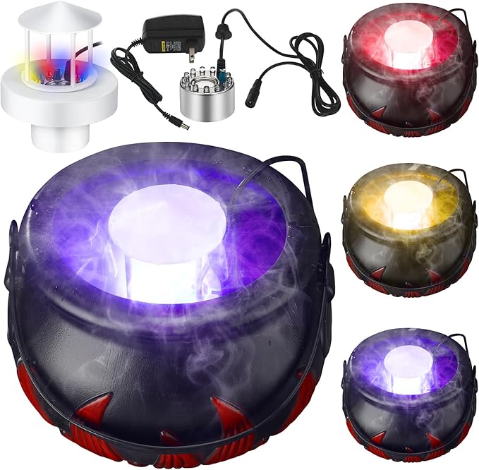 Amazon.com - Kanayu Halloween Cauldron Mister 12 LED Fogger Mist Maker ...