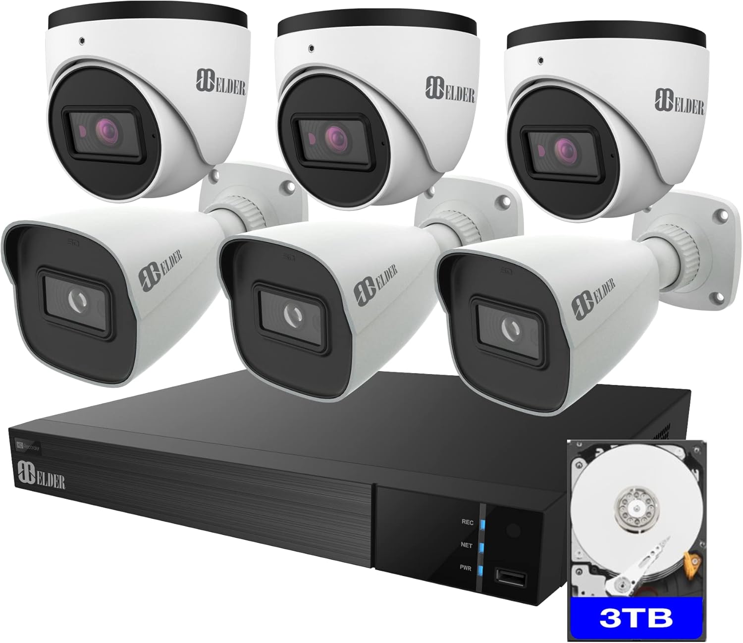 Amazon.com : Elder 4K Security Camera System 8MP, 6-Camera PoE Smart ...