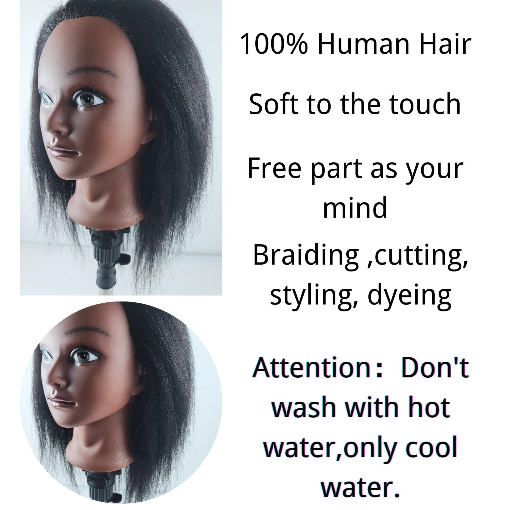 Snapklik.com : Practice Yaki Textured Hair Mannequin Head For Hairstyling
