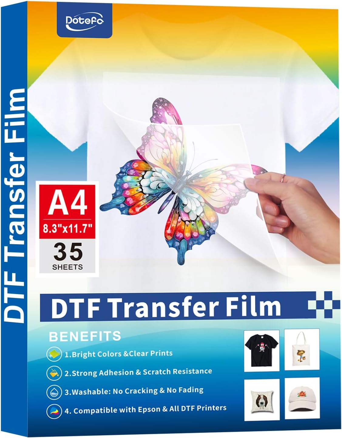 Amazon.com : A4 DTF Transfer Film, Double Sided DTF Film 8.3"x11.7 ...