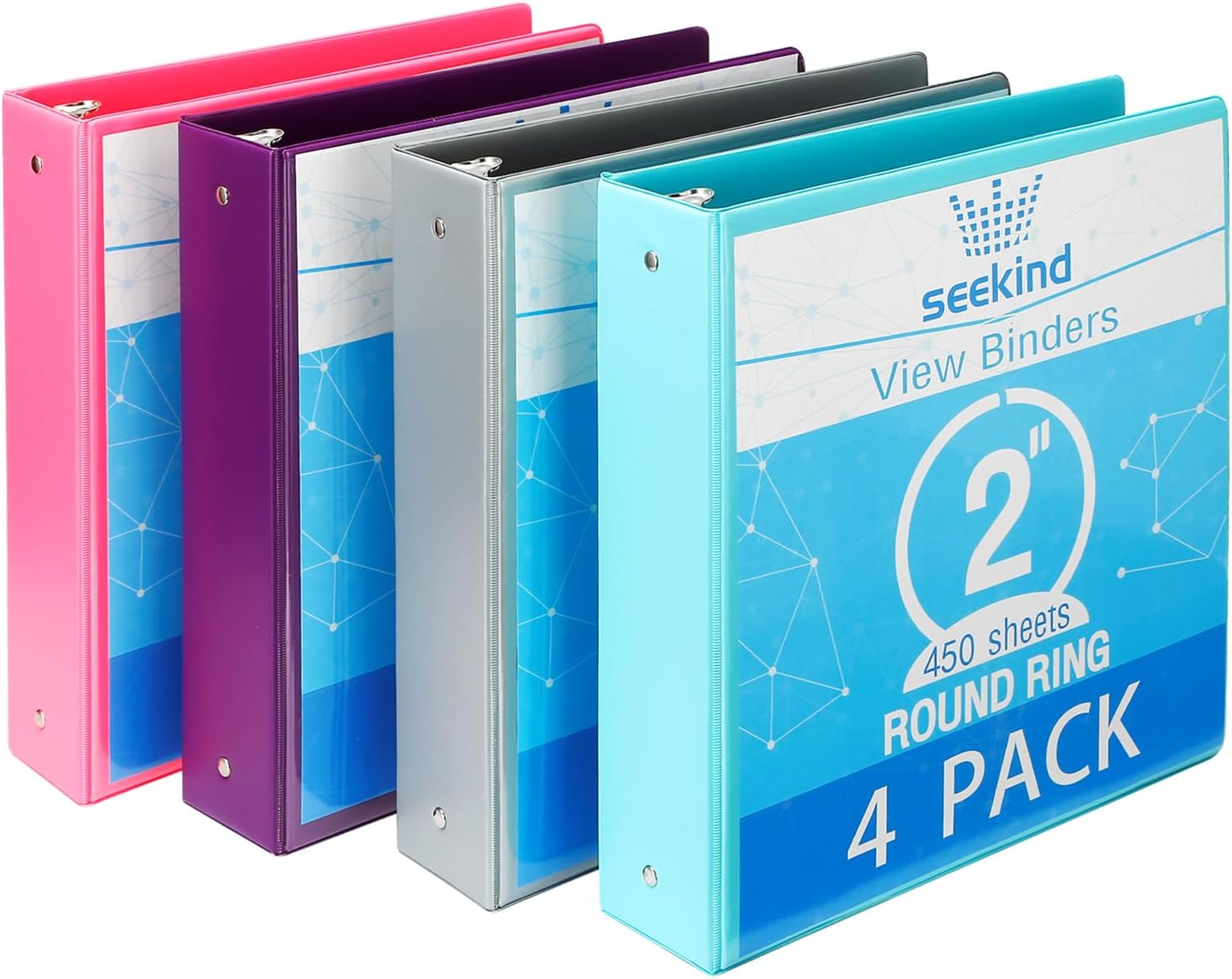 Amazon.com : 2 Inch Binders, Durable 2" 3 Ring Binder, Customizable ...
