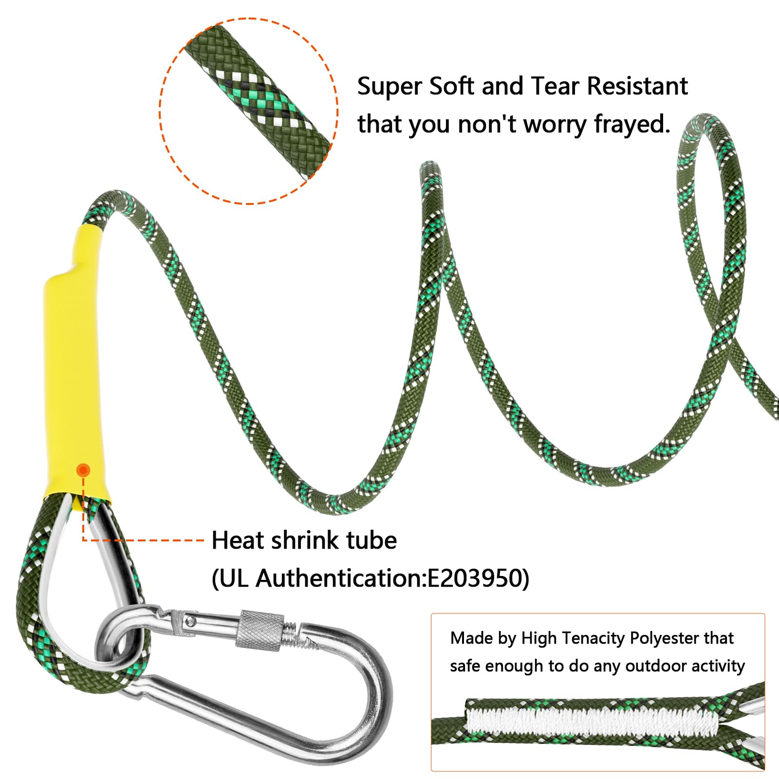 Snapklik.com : X XBEN Outdoor Climbing Rope, 8MM Diameter Static Rock ...