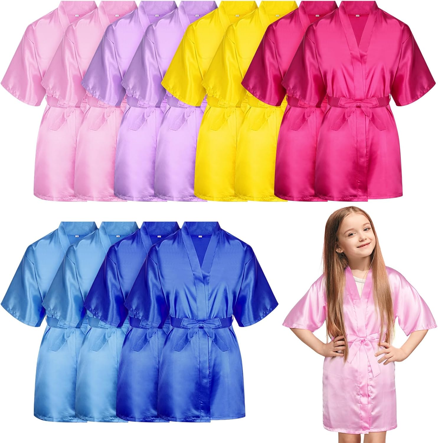 Amazon.com: Floraltop 12 Pcs Spa Robes for Girls Party Robes for Girls ...