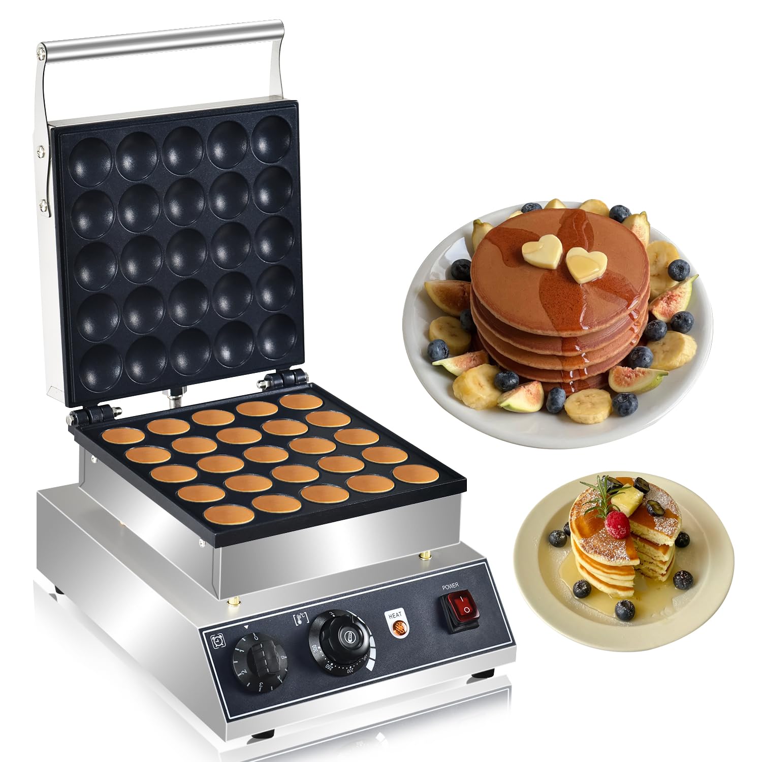 Amazon.com: Mini Dutch Pancake Maker, 25pcs Mini Pancake Poffertjes ...