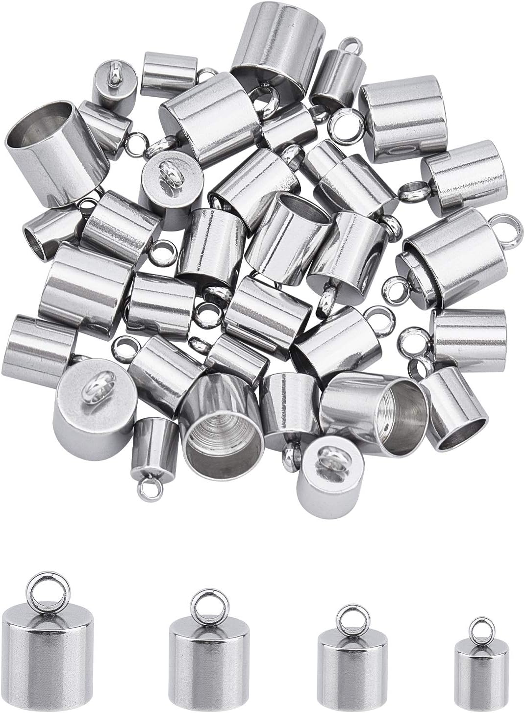 Amazon.com: 120 Pcs End Caps 6MM 8MM 10MM Leather Cord Ends Glue in ...