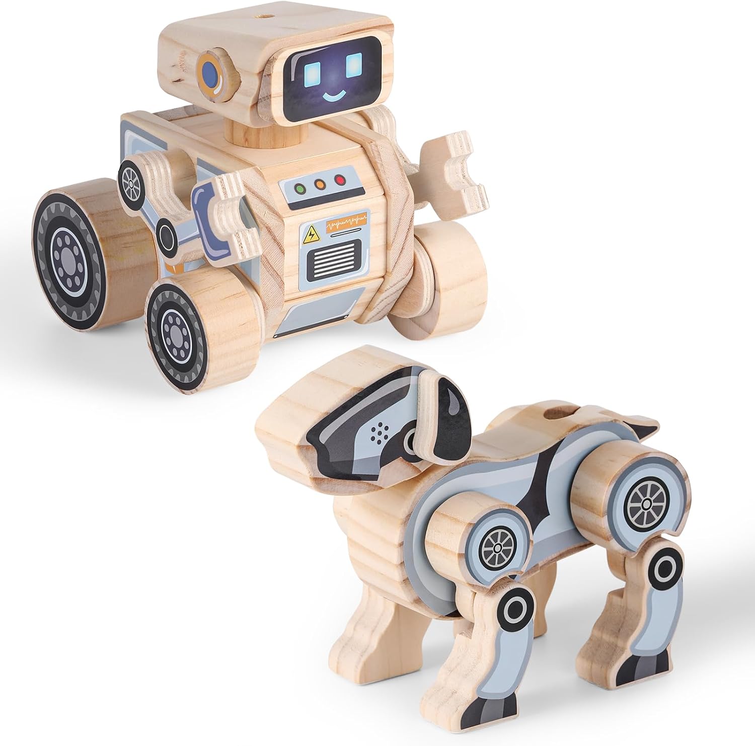 SainSmart Jr. Woodworking Building Kit, 2-in-1 Kids STEM Projects Set ...