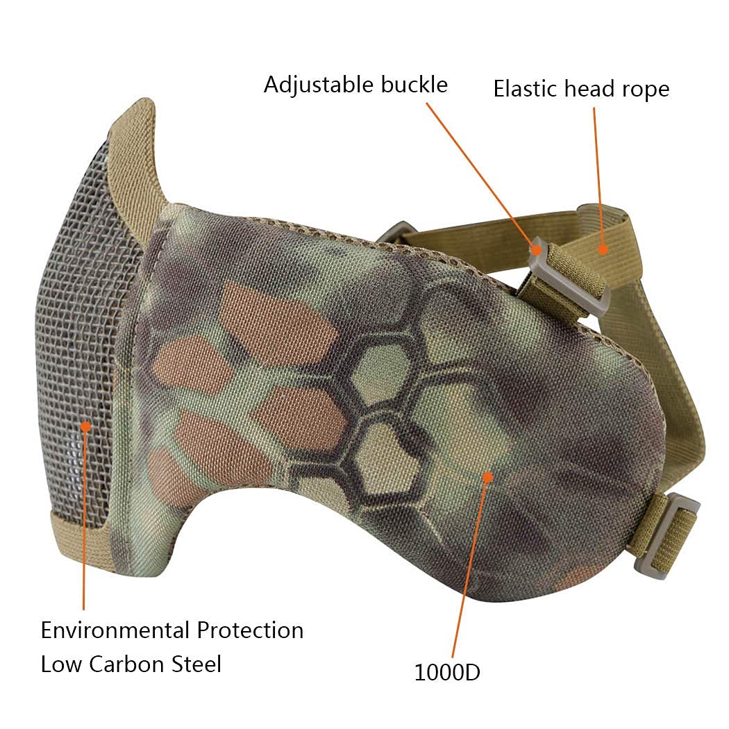 Snapklik.com : AOUTACC Airsoft Mask, Half Face Mesh Masks