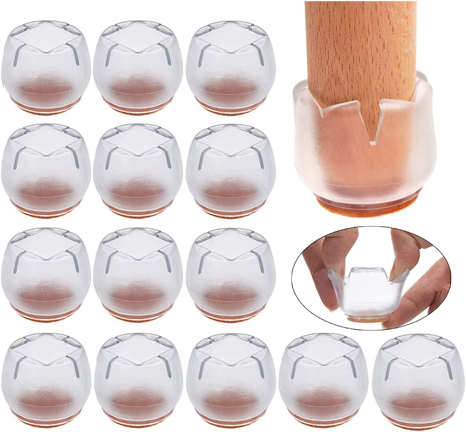 40Pcs Chair Leg Floor Protectors, 15-25 mm Silicone Furniture feet ...