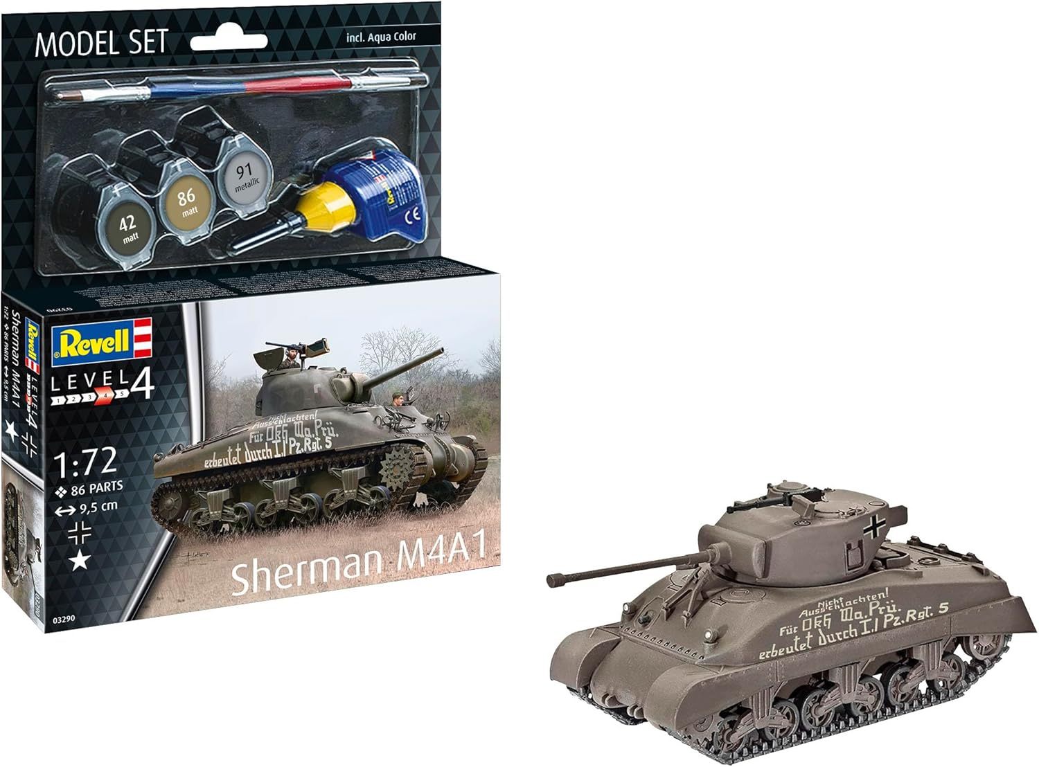 Revell Model Set 63290 Sherman Tank M4A1 1:72 Scale Thailand | Ubuy