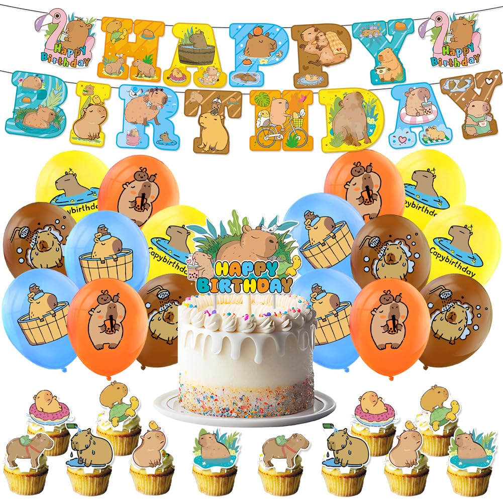 30PCS Capybara Birthday Party Decorations,Capybara Birthday Party ...