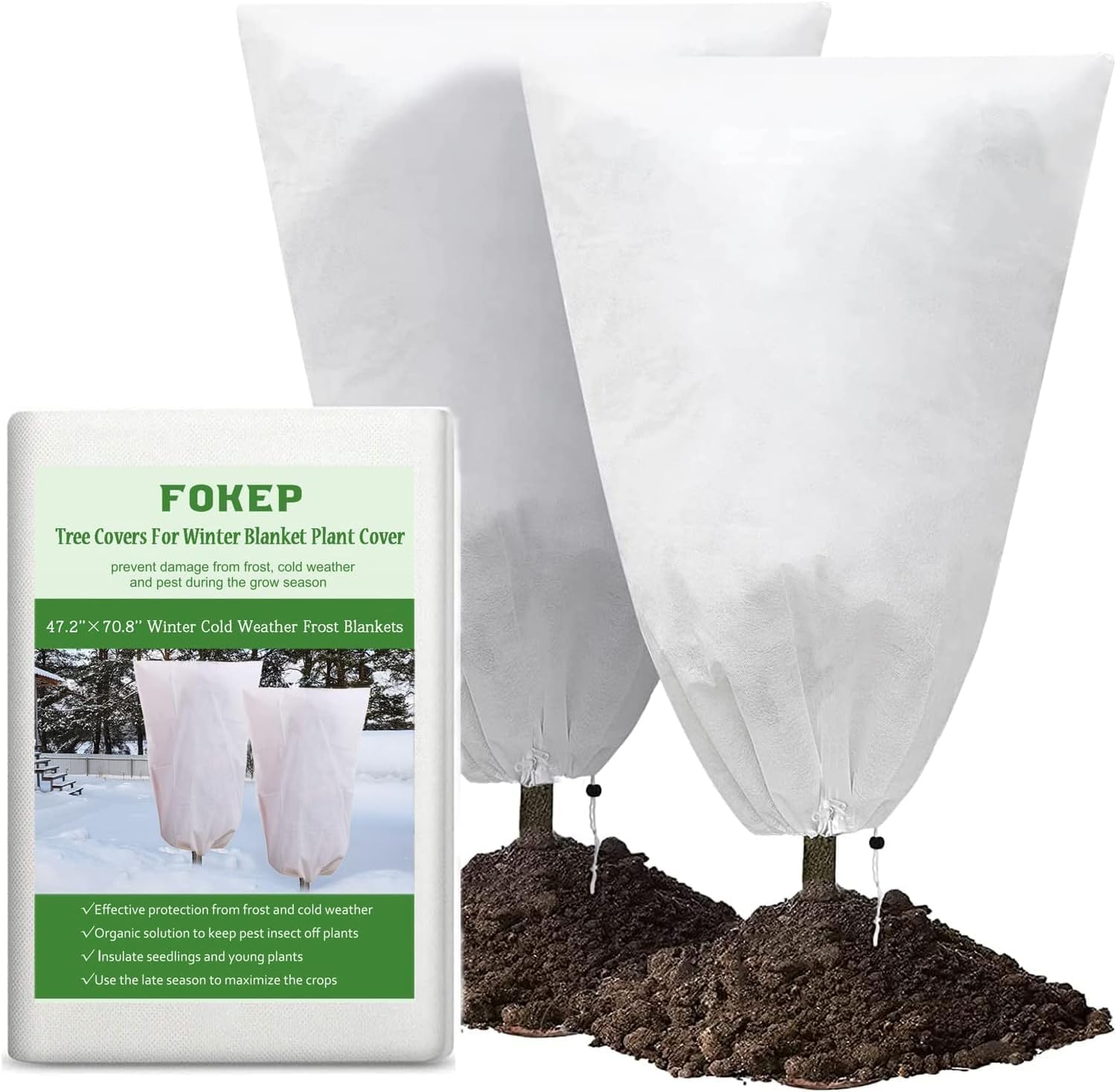 Amazon.com : 18 Pcs Plant Covers Freeze Protection 32 x 47 Inch Frost ...