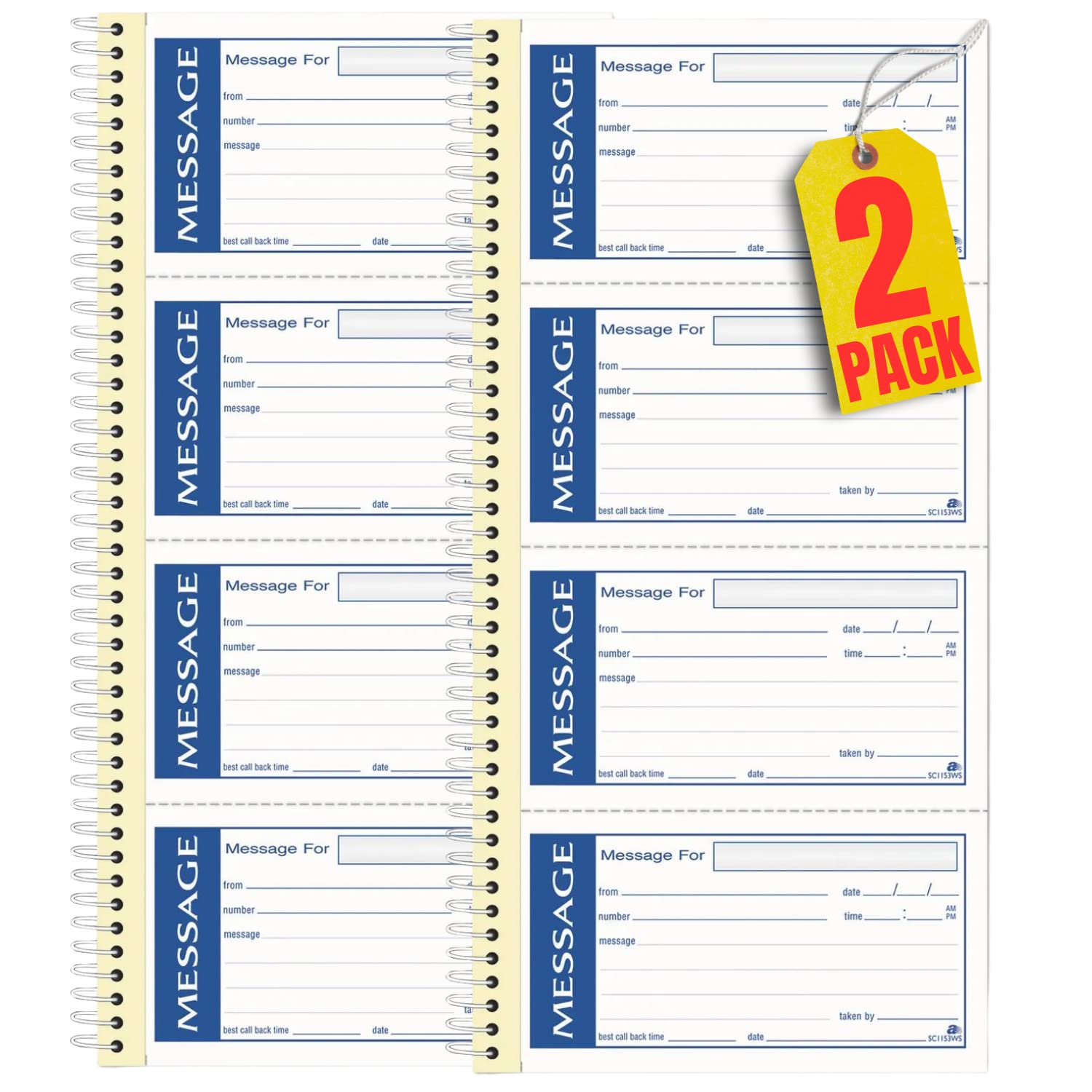 Amazon.com : 1InTheOffice Sticky Message Book, Self Stick Message Pads ...