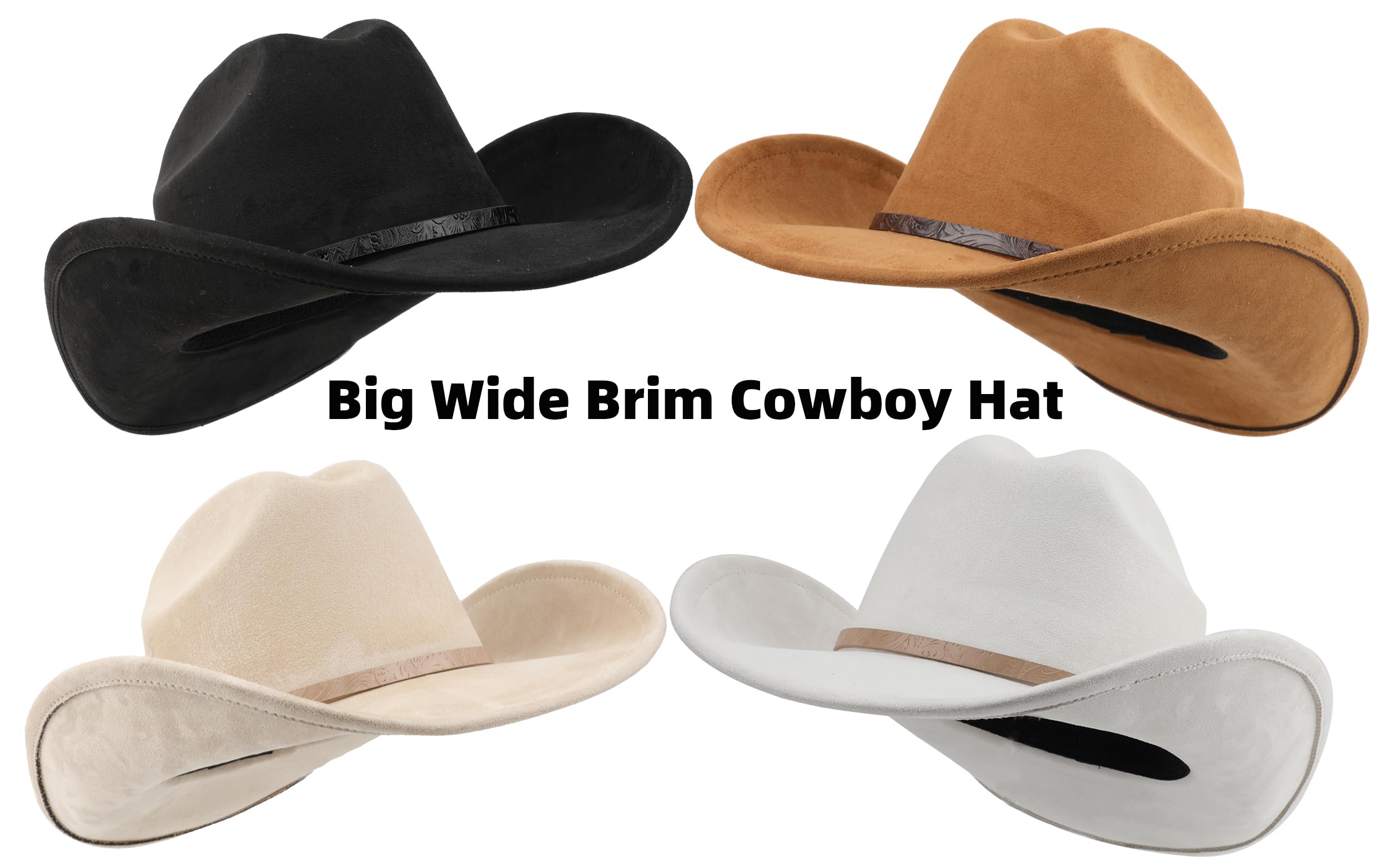 Snapklik.com : Melesh Big Cowboy Hat For Women Men Wide Brim Cowgirls ...