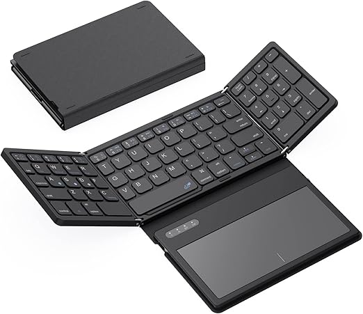 Amazon.com: GEODMAER Foldable Bluetooth Keyboard, Portable Full Size ...