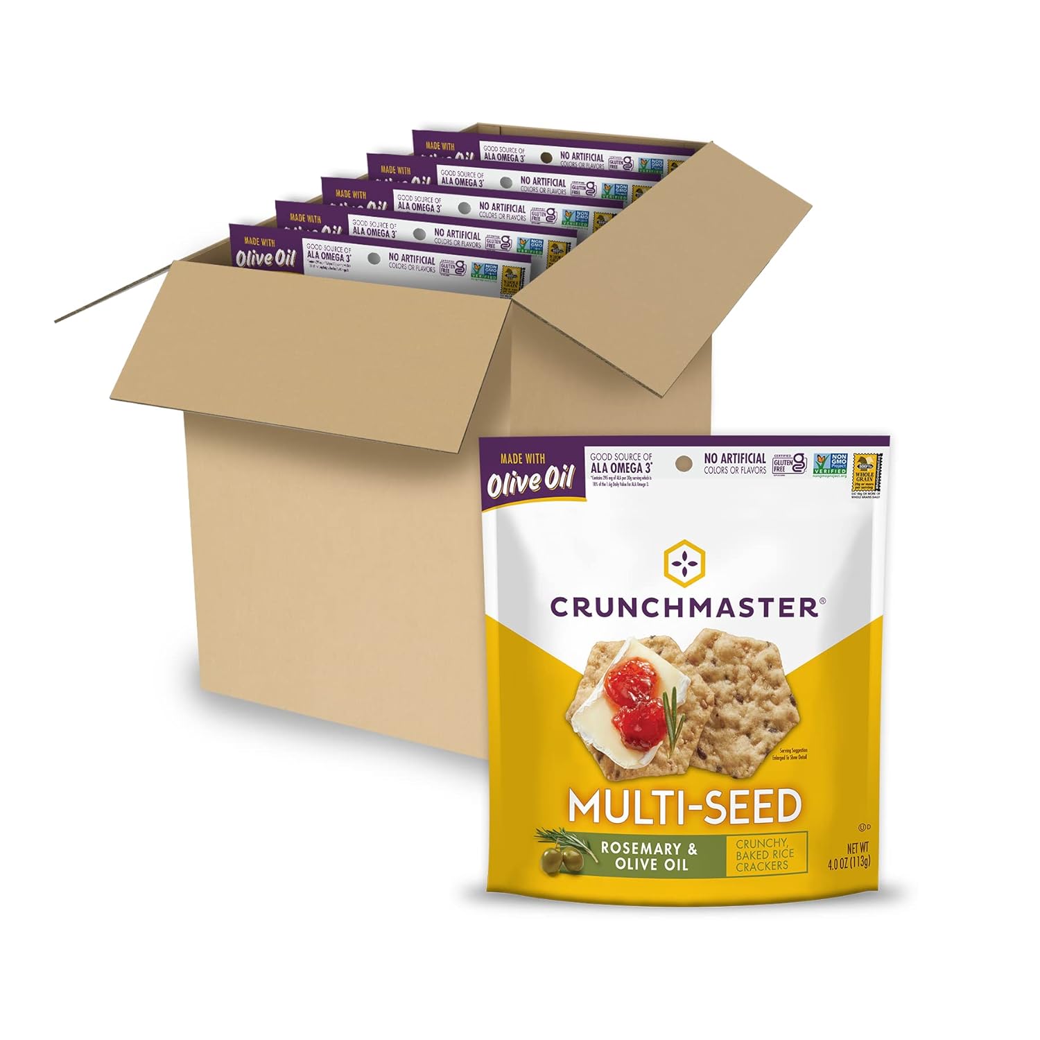 Amazon.com: Crunchmaster Gluten-Free Multi-Seed Rosemary & Olive Oil ...