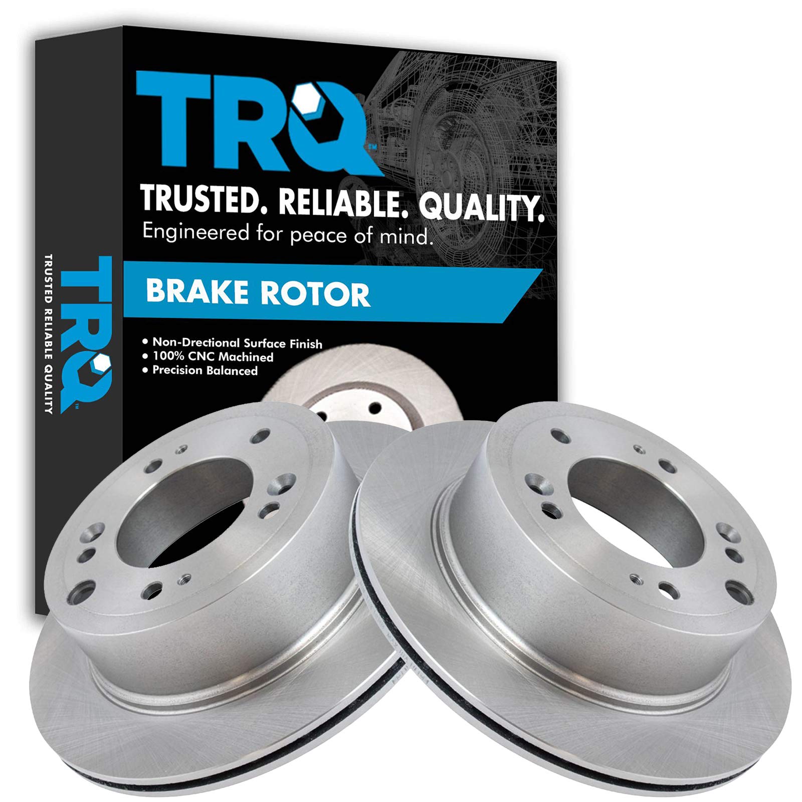 TRQ Rear Disc Brake Rotor Pair Set for 2003-2006 Kia Sorento
