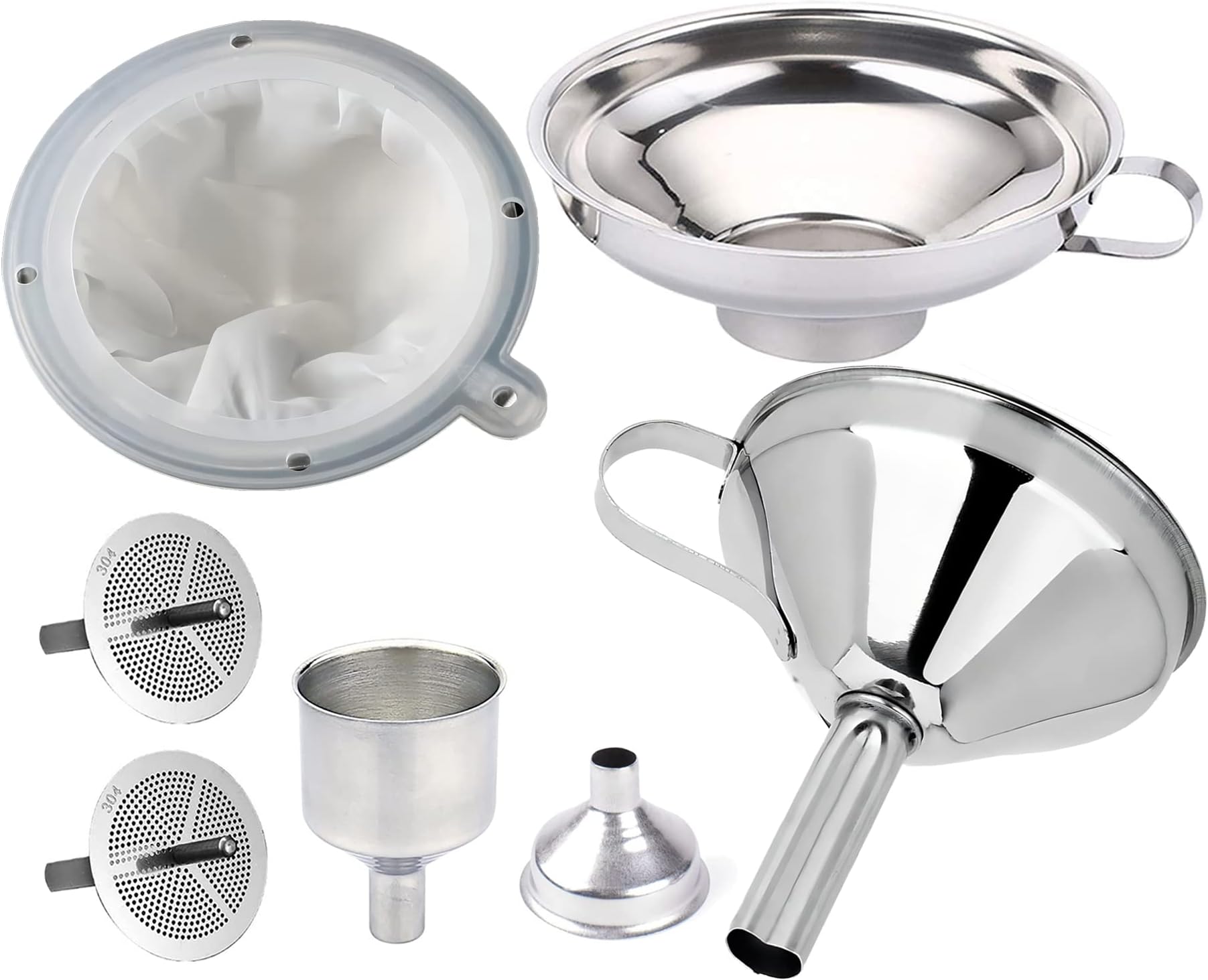 Amazon.com: Norpro Stainless Steel Funnel with Removable Spout,Silver,5 ...