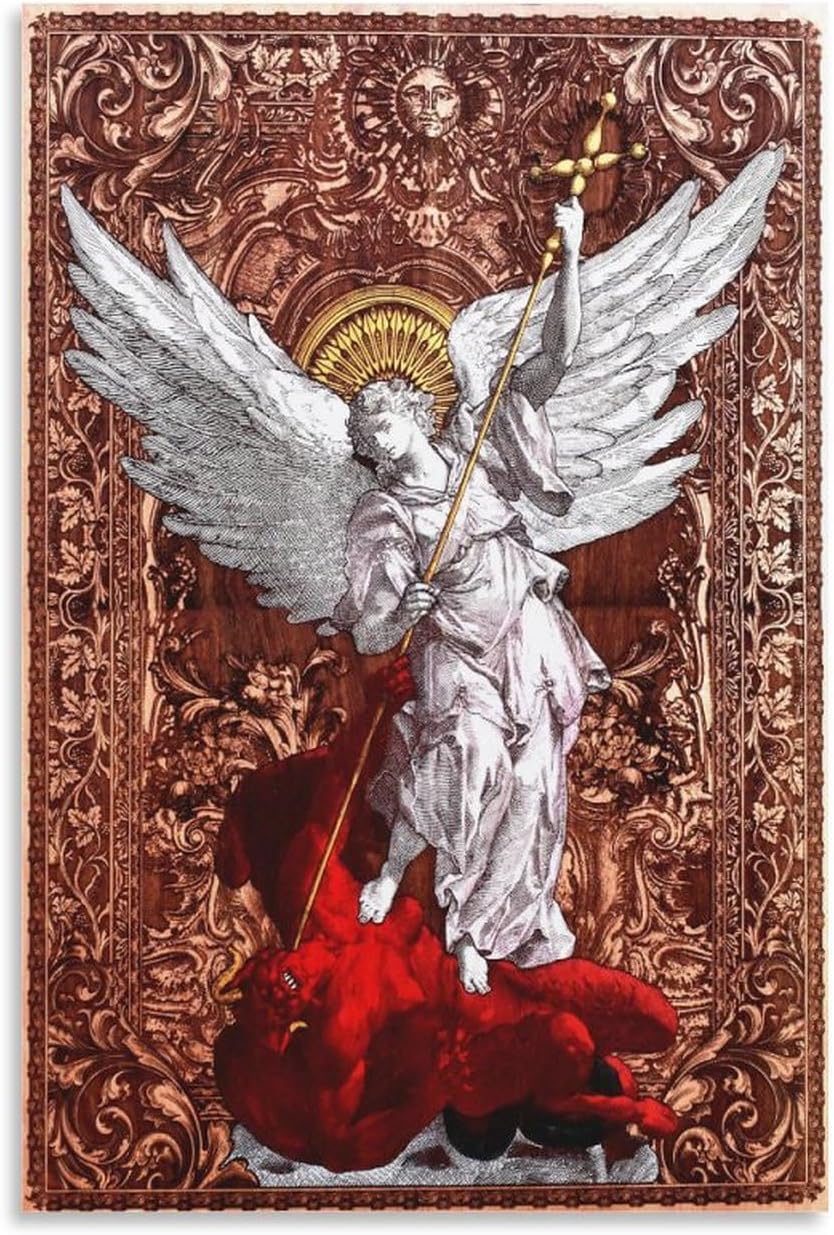 Amazon.com: THAELY Saint Michael The Archangel Poster Religious Wall ...
