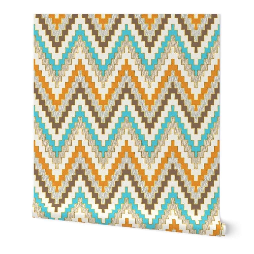 Turquoise Chevron Pattern Wallpaper