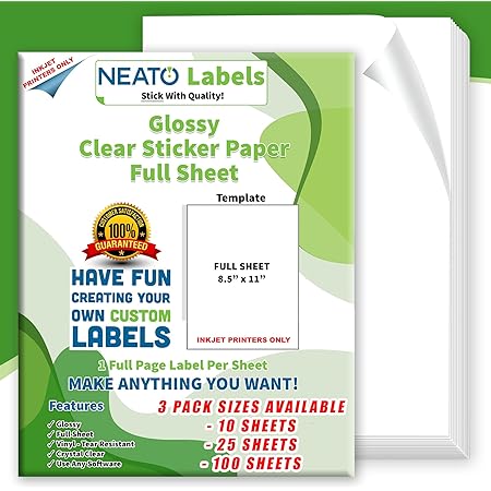 Amazon.com : Premium Printable Vinyl Sticker Paper for Your Inkjet and ...
