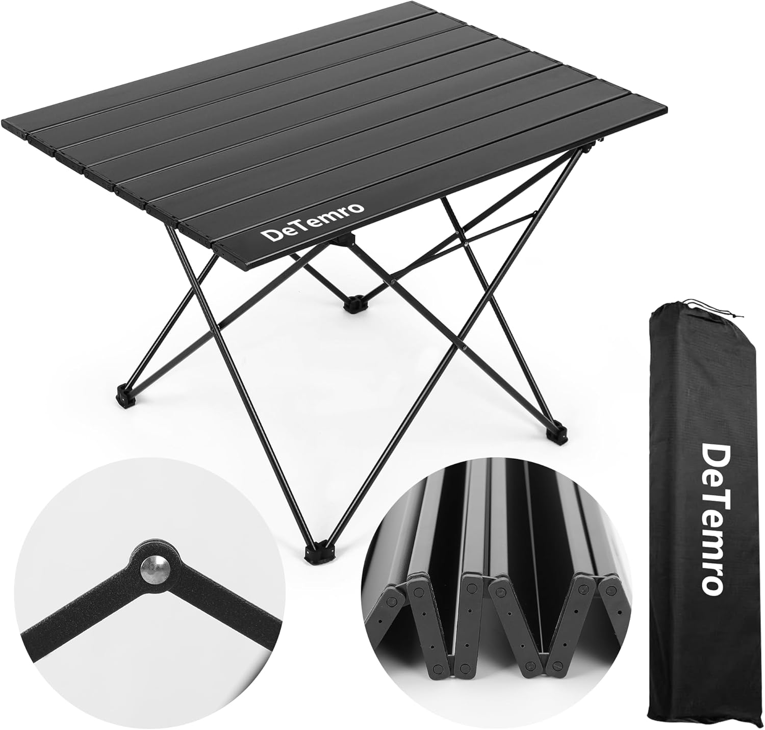 Amazon.com: DeTemro Camping Side Table, Portable Folding Camping Table ...