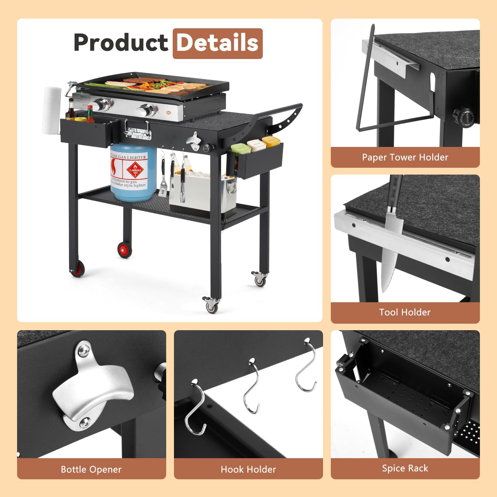 Snapklik.com : JFHID Outdoor Blackstone BBQ Grill Table, Blackstone 17 ...