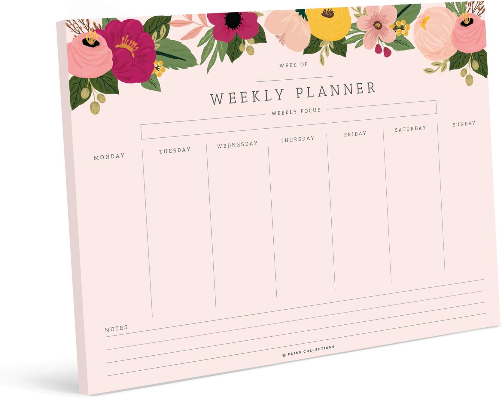 Amazon.com : Bliss Collections Weekly Planning Pad, Desk Calendar ...