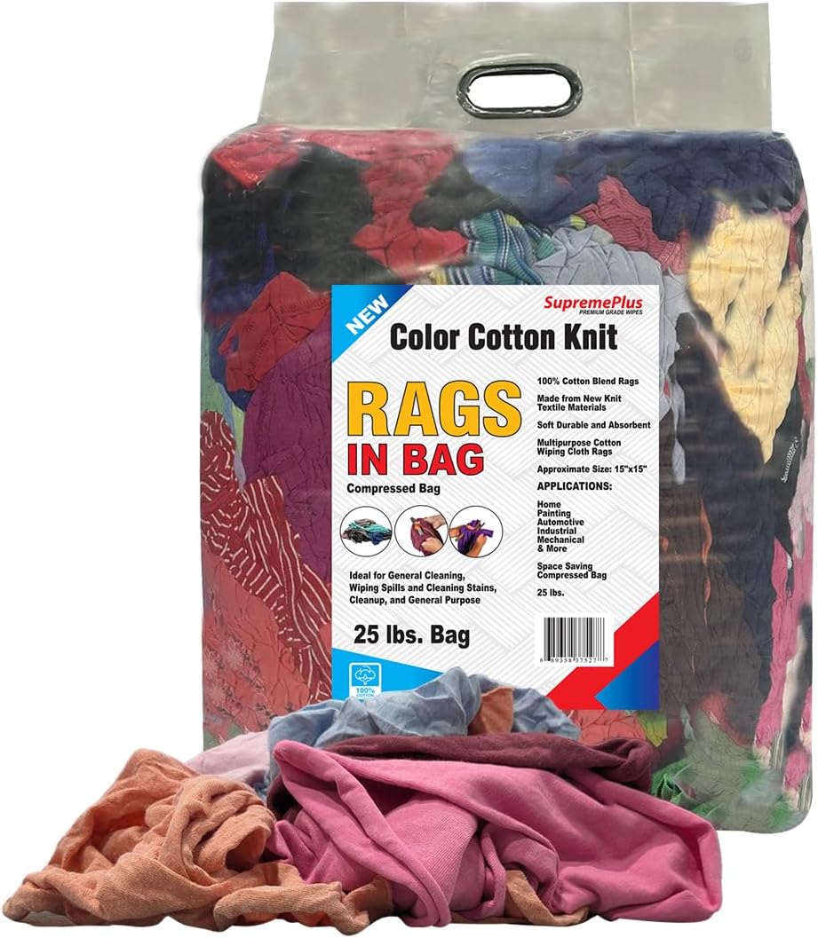 Amazon.com: SupremePlus Premium Color Knit Cleaning Rags (25 lbs. Bag ...