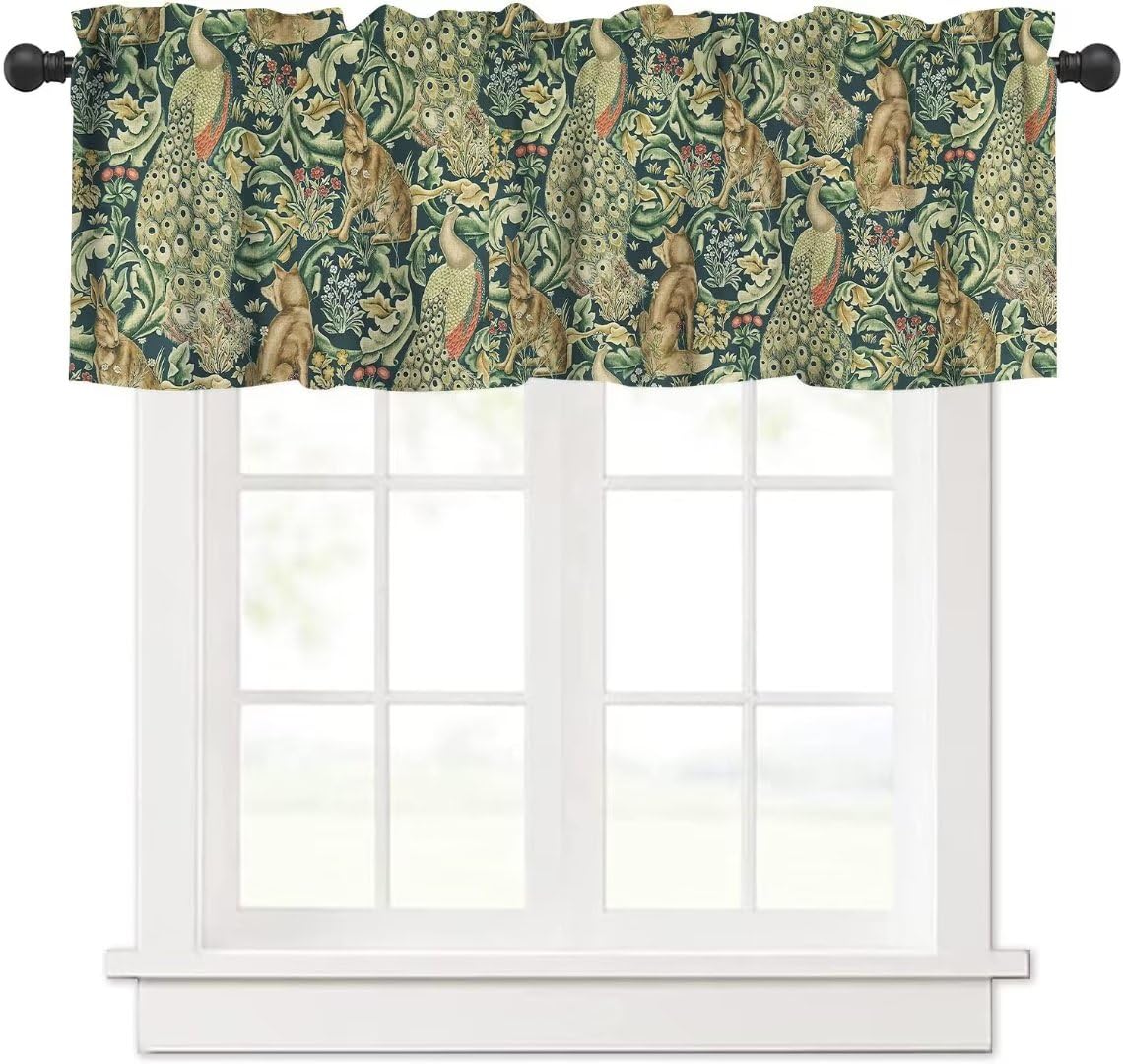 Amazon.com: SHElifestyle William Morris Floral Animal Window Valance ...