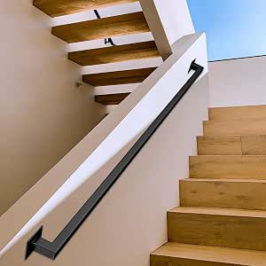 Amazon.co.jp: Black Stair Handrail Square Pipe Stair Railing, Indoor ...