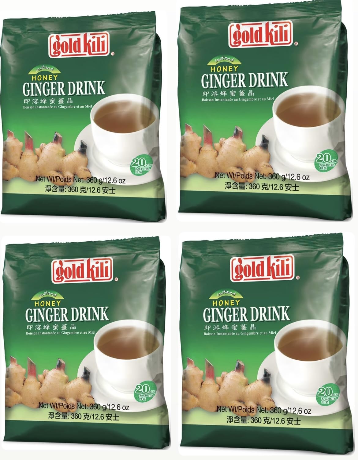 PureGro Gold Kili Ginger Drink 360g (PACK OF 4) ¦ Instant Ginger Tea ...
