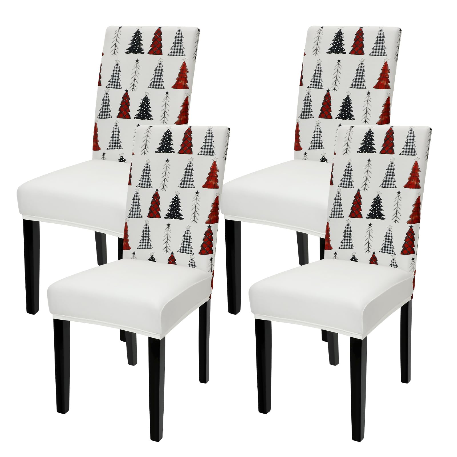 Amazon.com: ROLOSI 4PCS Christmas Tree Chair Covers Stretch Washable ...