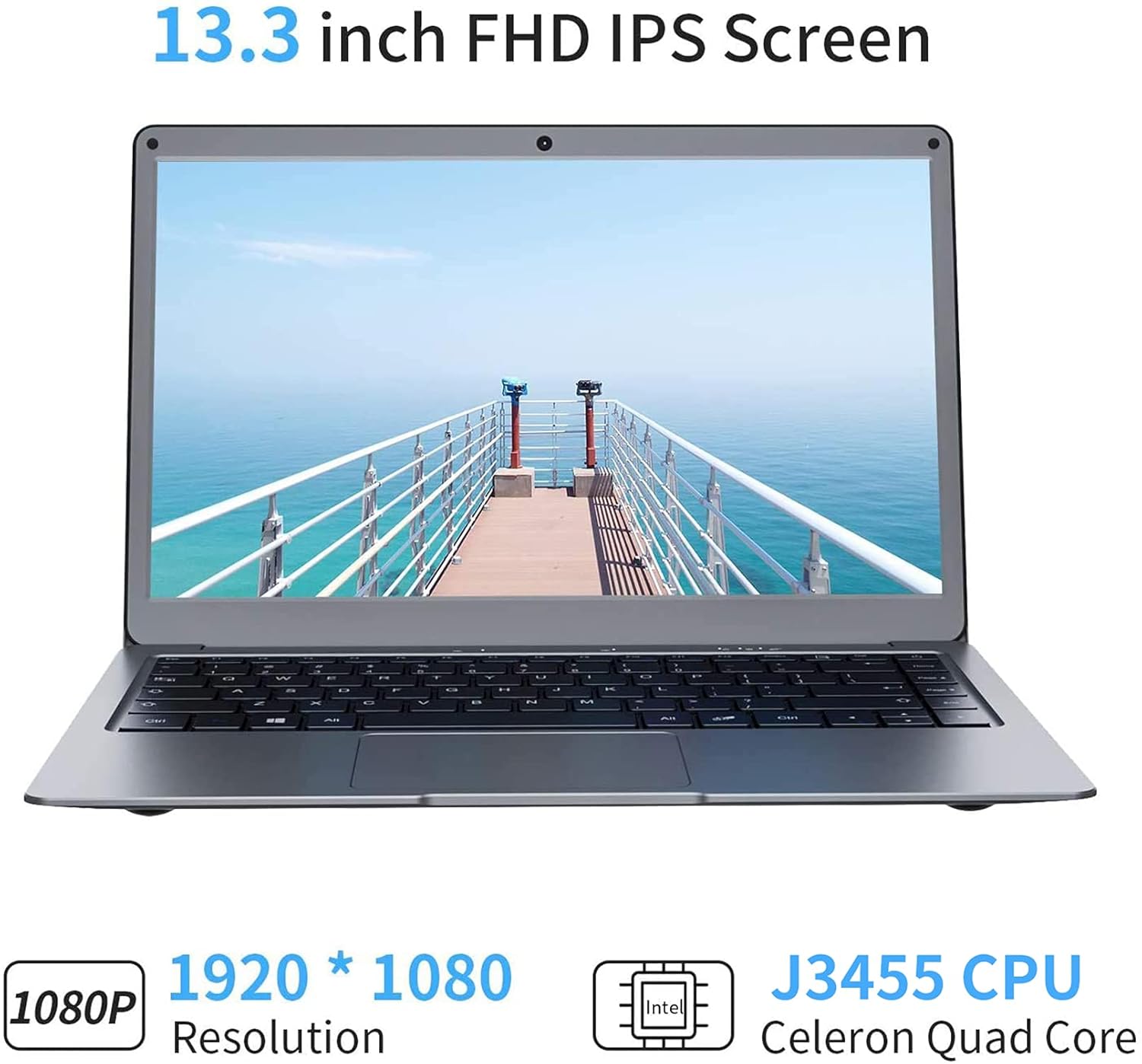 Jumper Laptop 13.3 inch 8GB RAM 128GB ROM Quad Core Celeron, Windows 10 ...