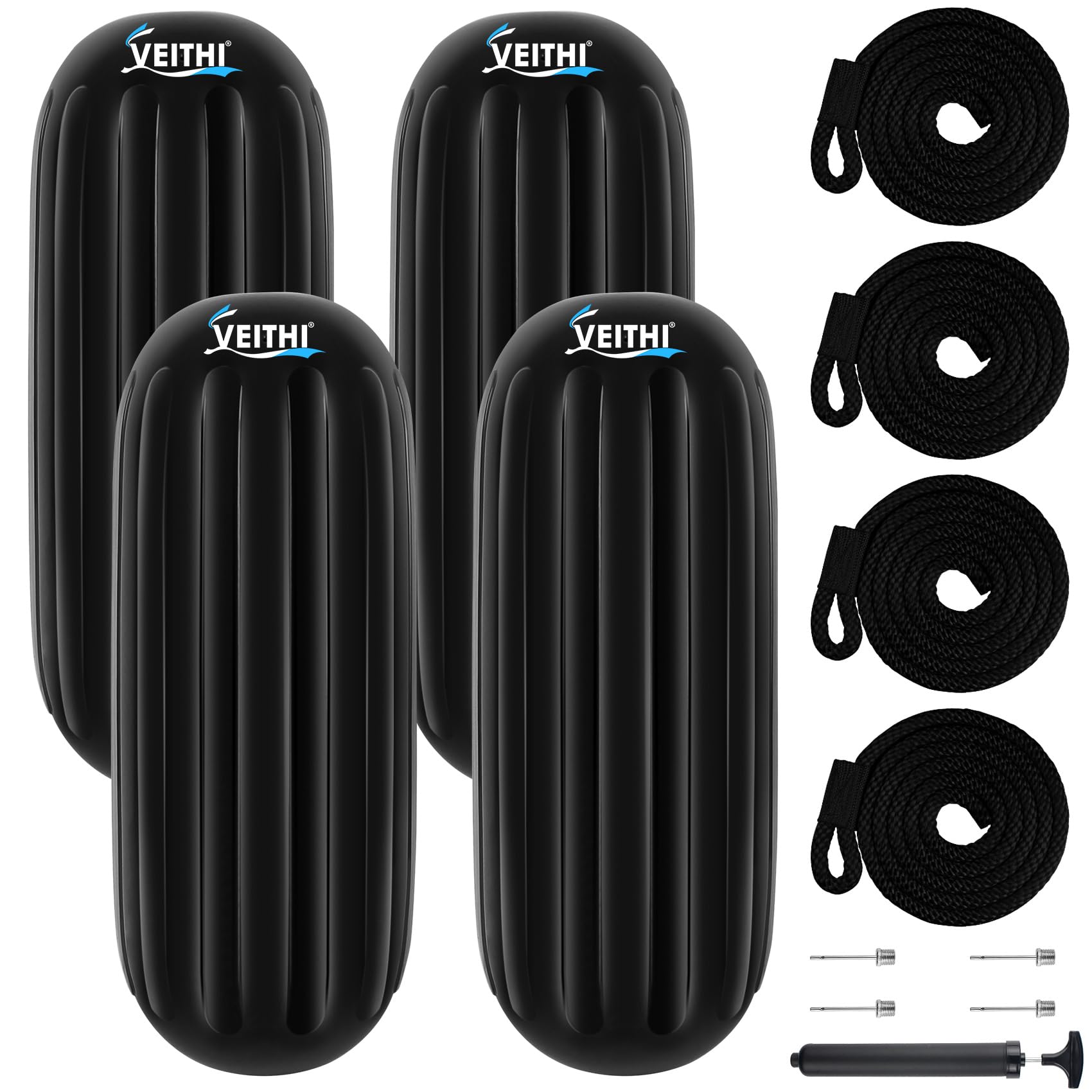 Snapklik.com : VEITHI Boat Fenders 4 Pack 10 X 26 Inch, Hole Through ...
