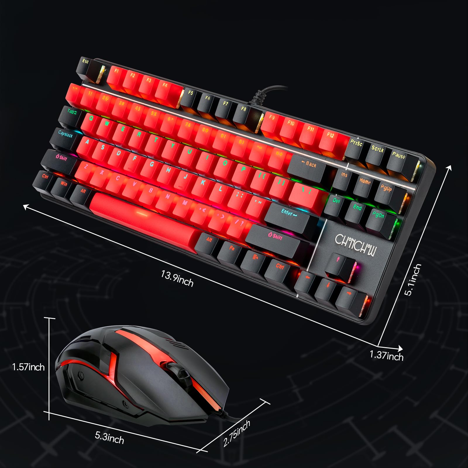 Snapklik.com : 75% Mechanical Gaming Keyboard And Mouse, CHONCHOW TKL ...