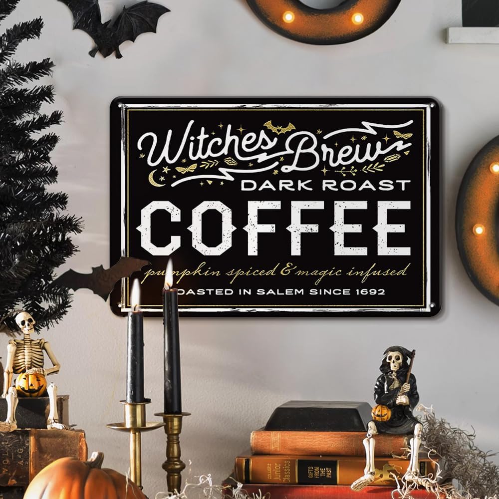 Amazon.com: Halloween Decor Witch Decor Witches Brew Dark Roast Coffee ...
