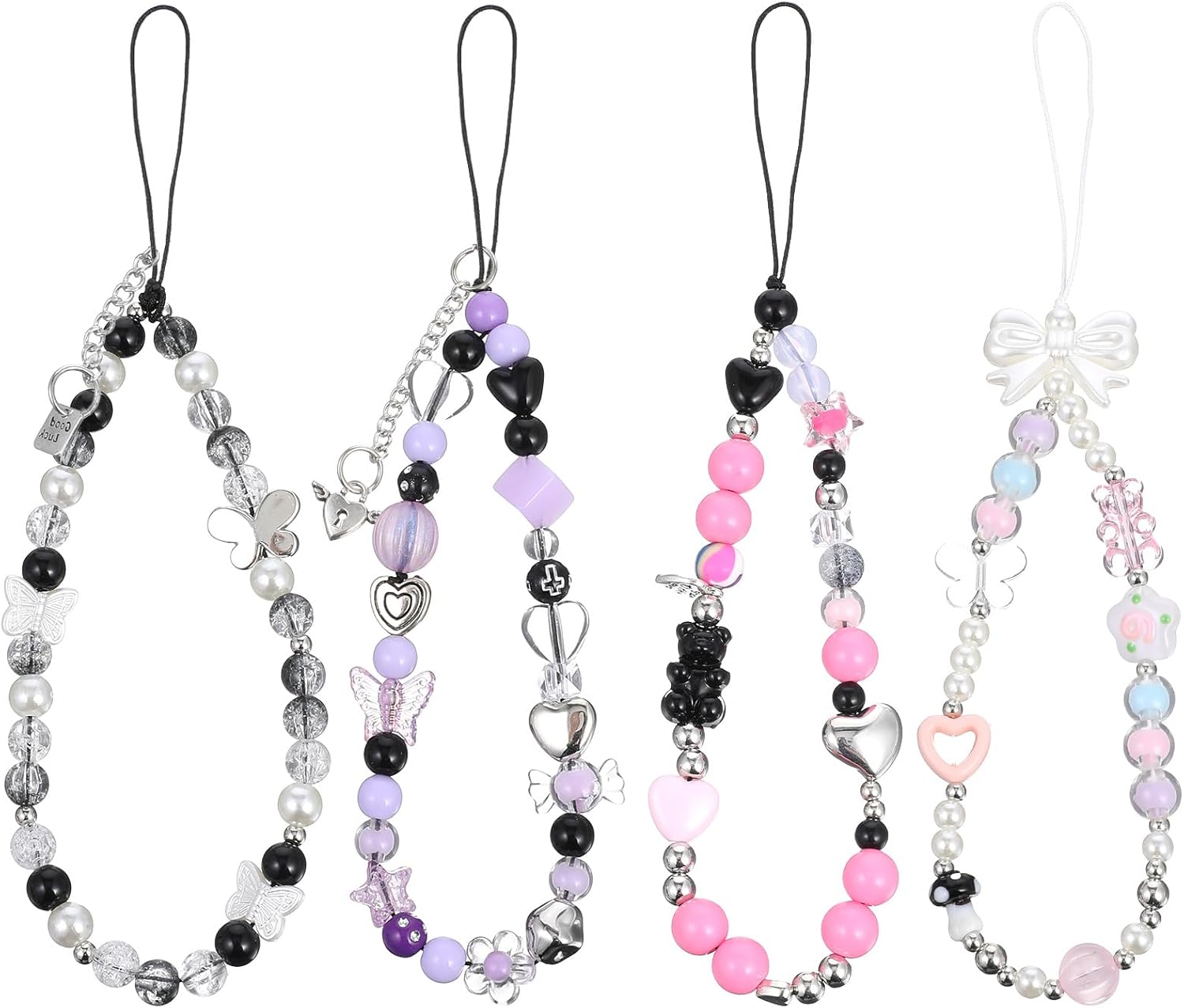 Amazon.com: Sorcristy 4PCS Cute Camera Wrist Straps, Bow Heart Beaded ...