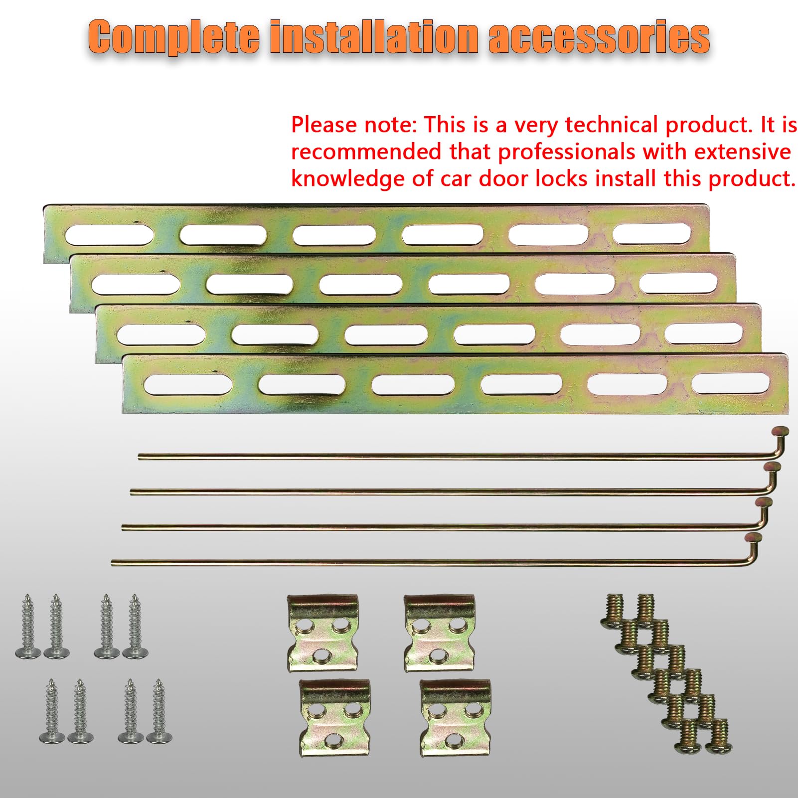 Holwim Car Door Lock Kit with 4 12v Car Door Lock Actuator, Power ...