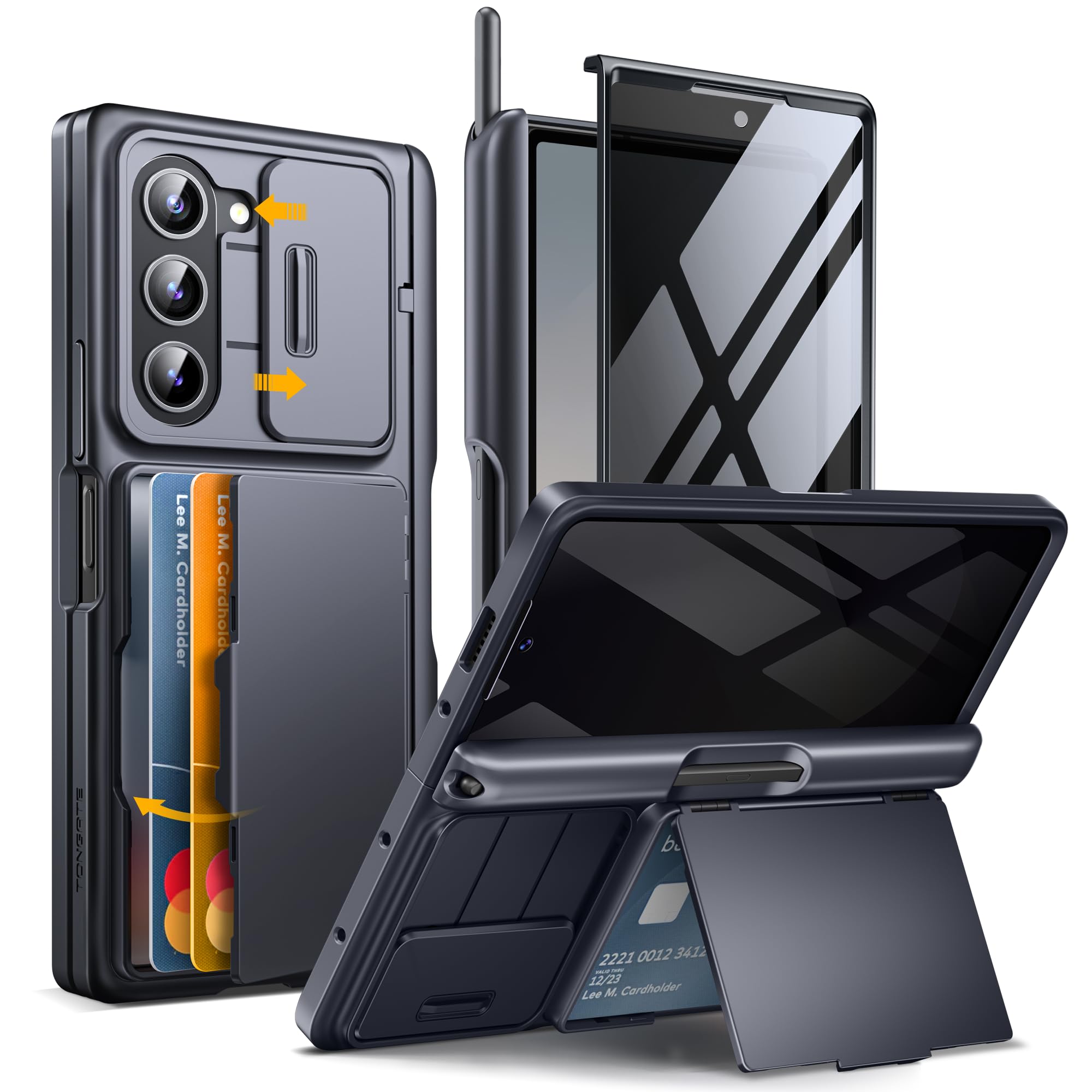 Amazon.com: TONGATE for Z Fold 6 Case, [Built-in Privacy Screen Protector & Slide Camera Cover ...