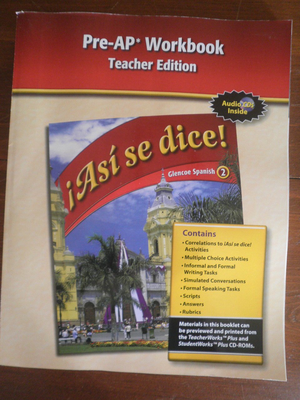 Pre AP Workbook Teacher Edition Asi Se Dice Glencoe Spanish 2 Staff pre-ap-workbook-teacher-edition-asi-se-dice-glencoe-spanish-2-staff