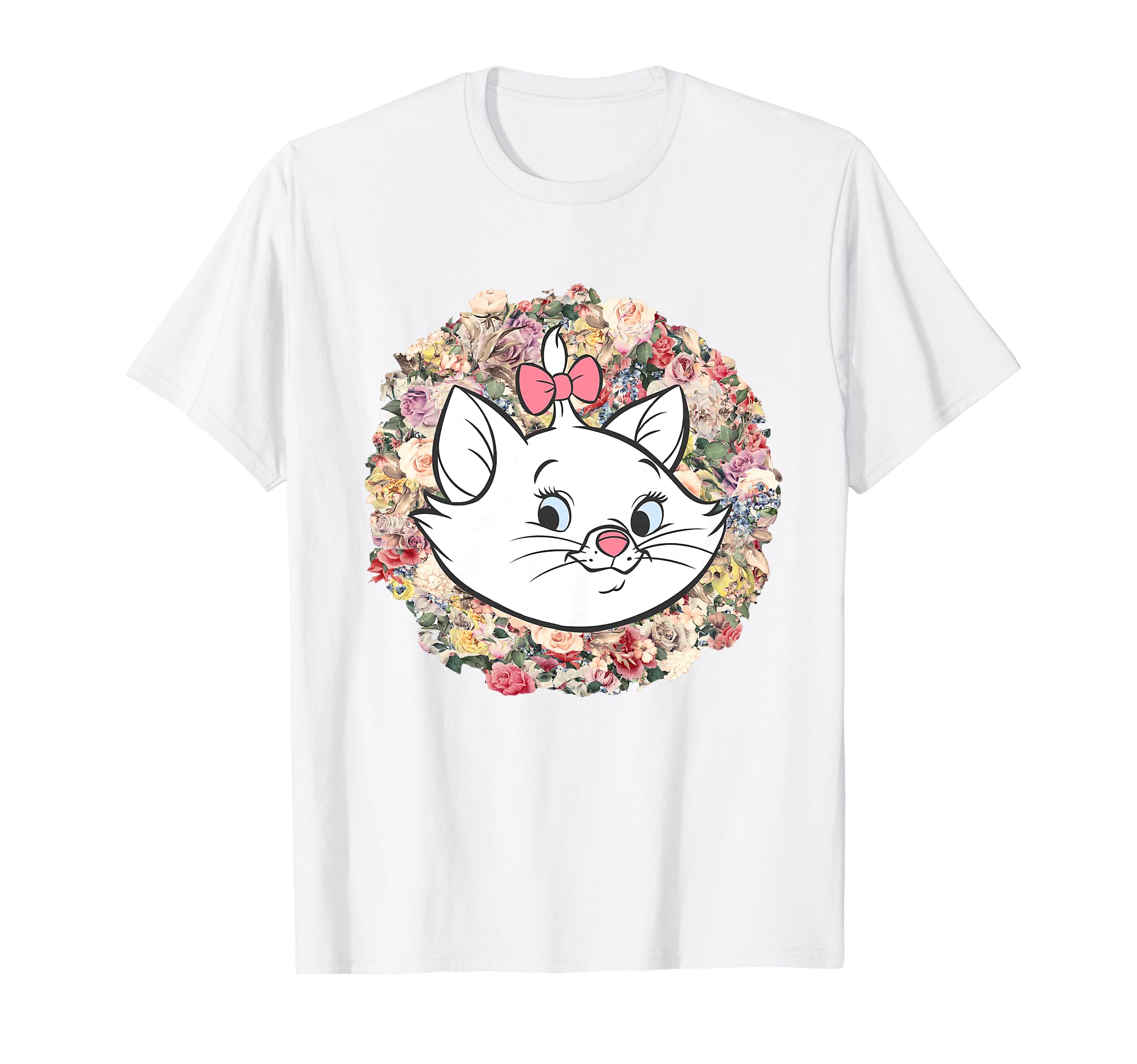 Amazon.com: Disney The Aristocats Marie Floral Portrait T-Shirt ...