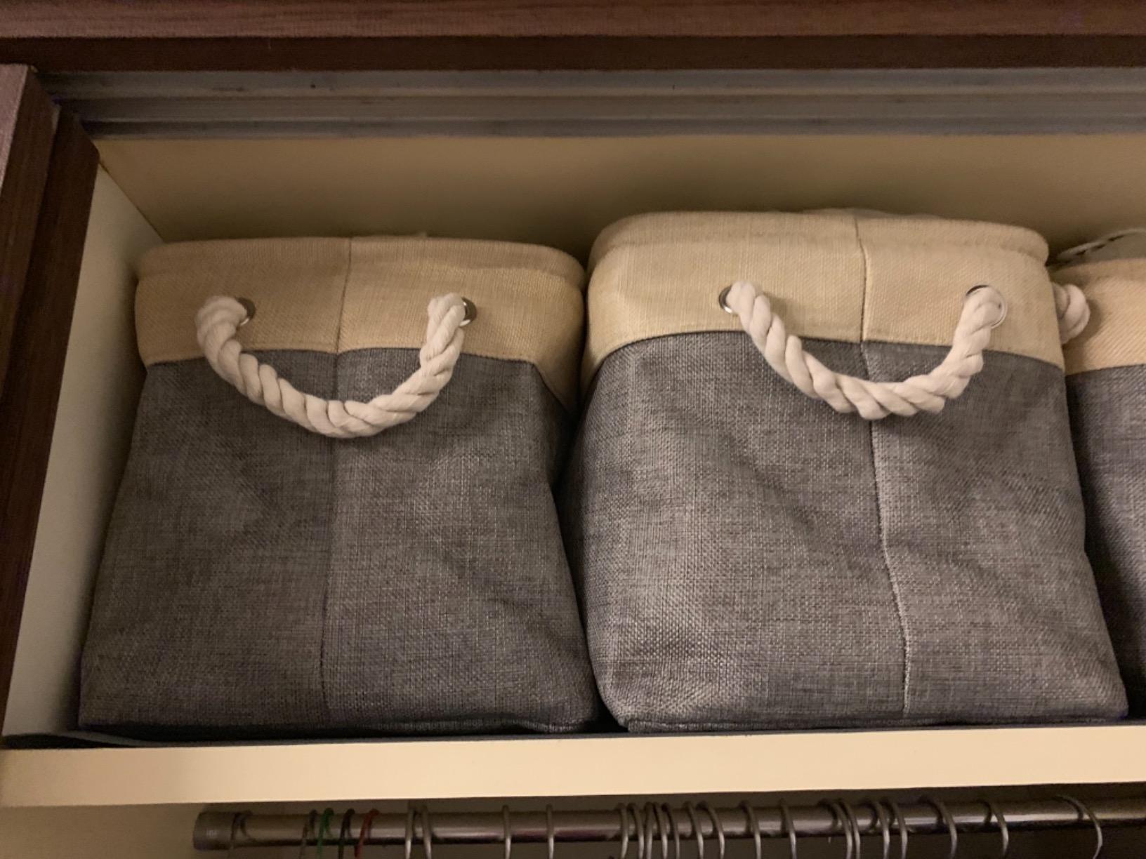 HomeStorie Eco-Friendly Cloth Storage Basket Bin Organizer with Lid ...