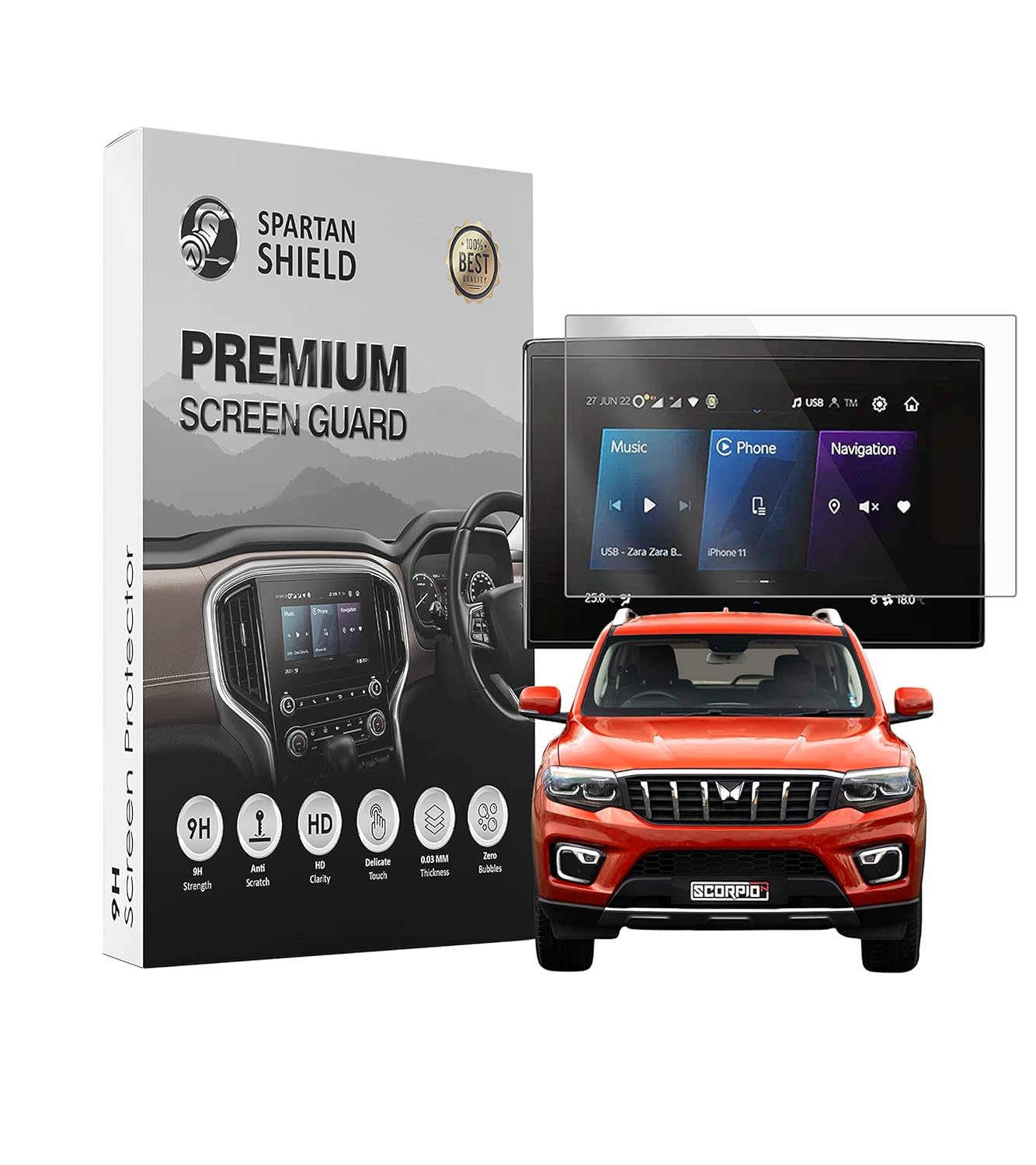 Spartan Shield Touch Screen Protector Compatible with MAHINDRA SCORPIO ...
