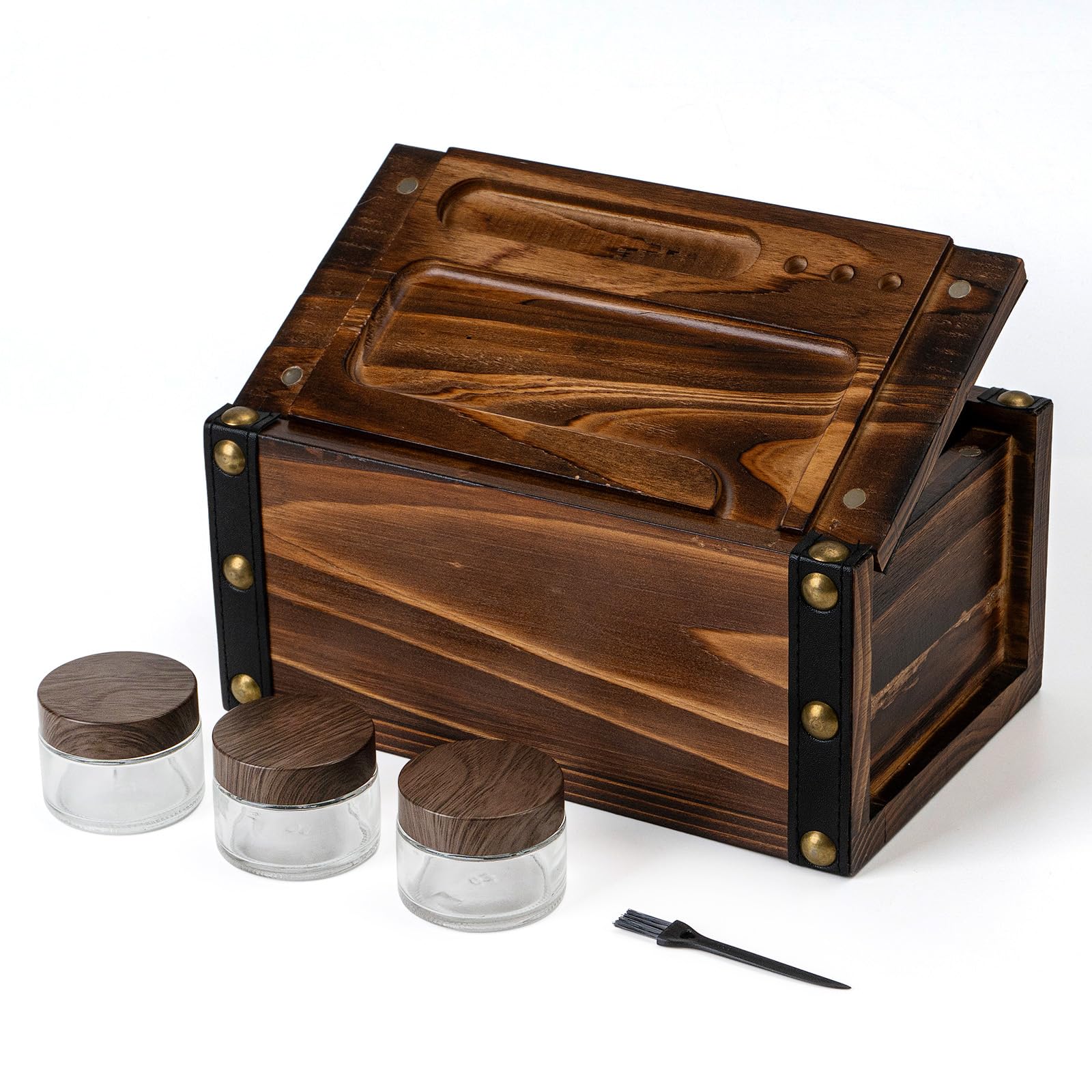 Amazon.com: Large Wooden Box Tray Set Storage Decorative Box - Includes ...