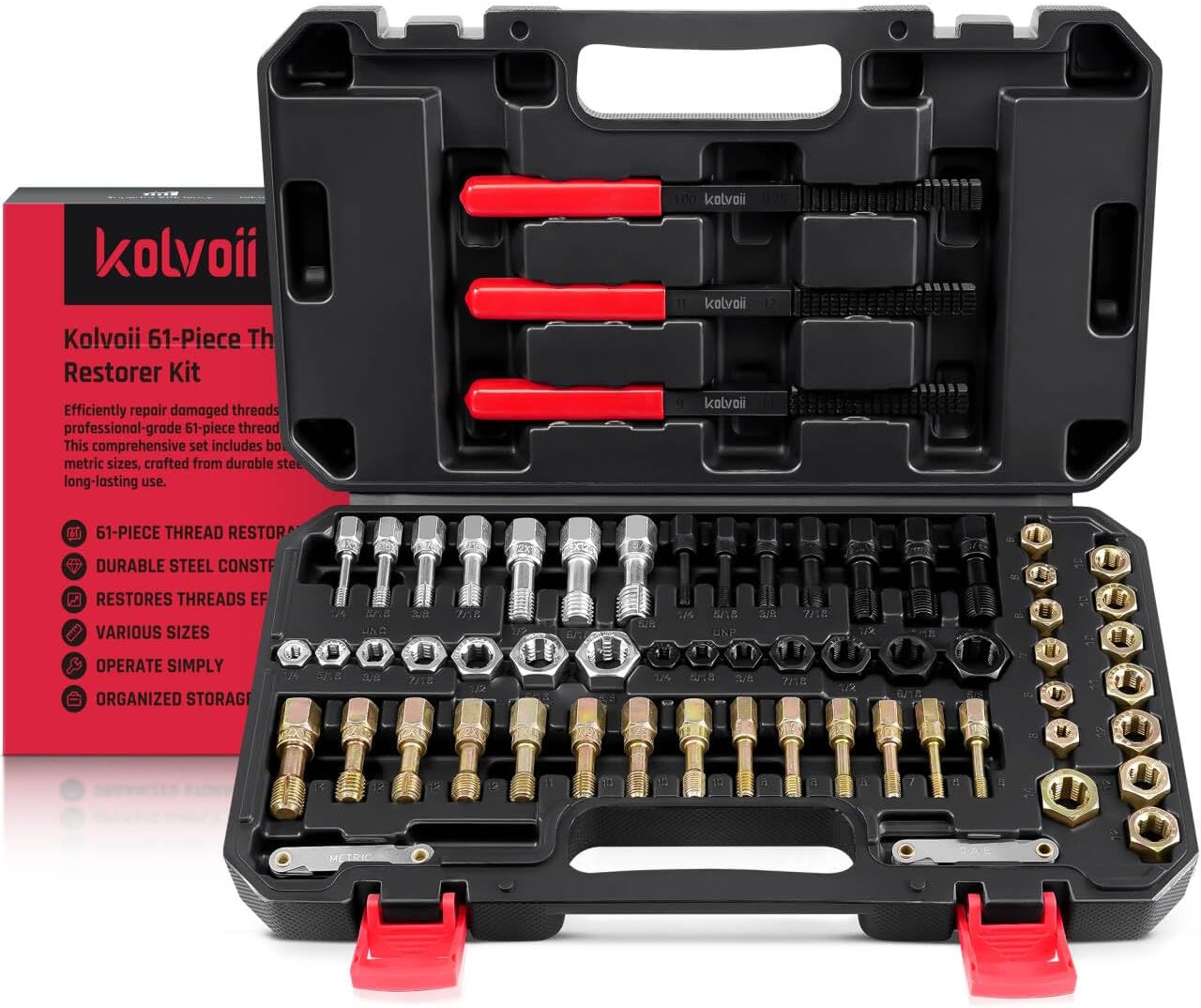 Amazon.com: Sxnmmweu 61 Piece Thread Chaser Set - Metric SAE Thread ...