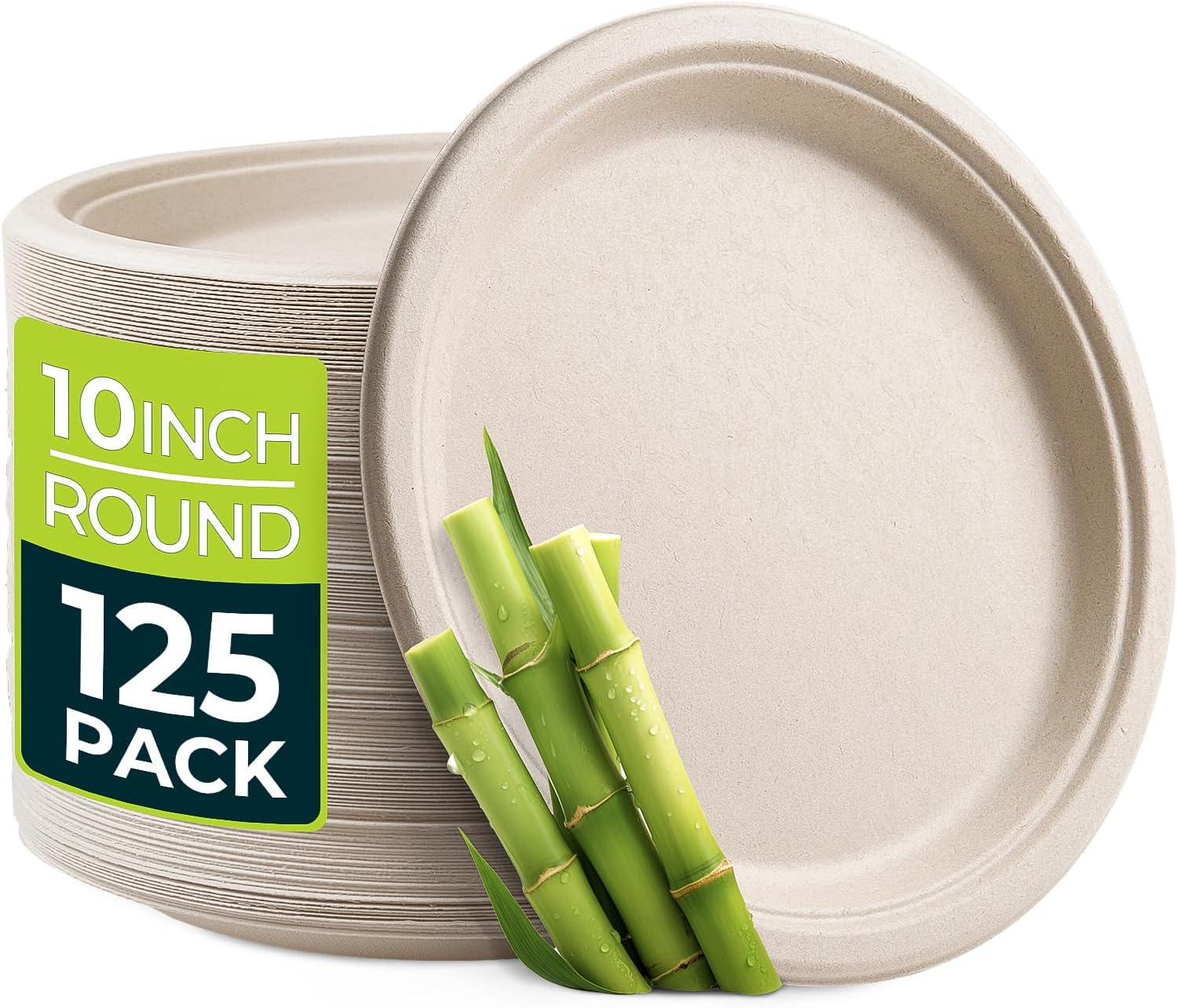 Amazon.com: Hihomry Heavy Duty Paper Plates 10 Inch, Disposable Brown ...