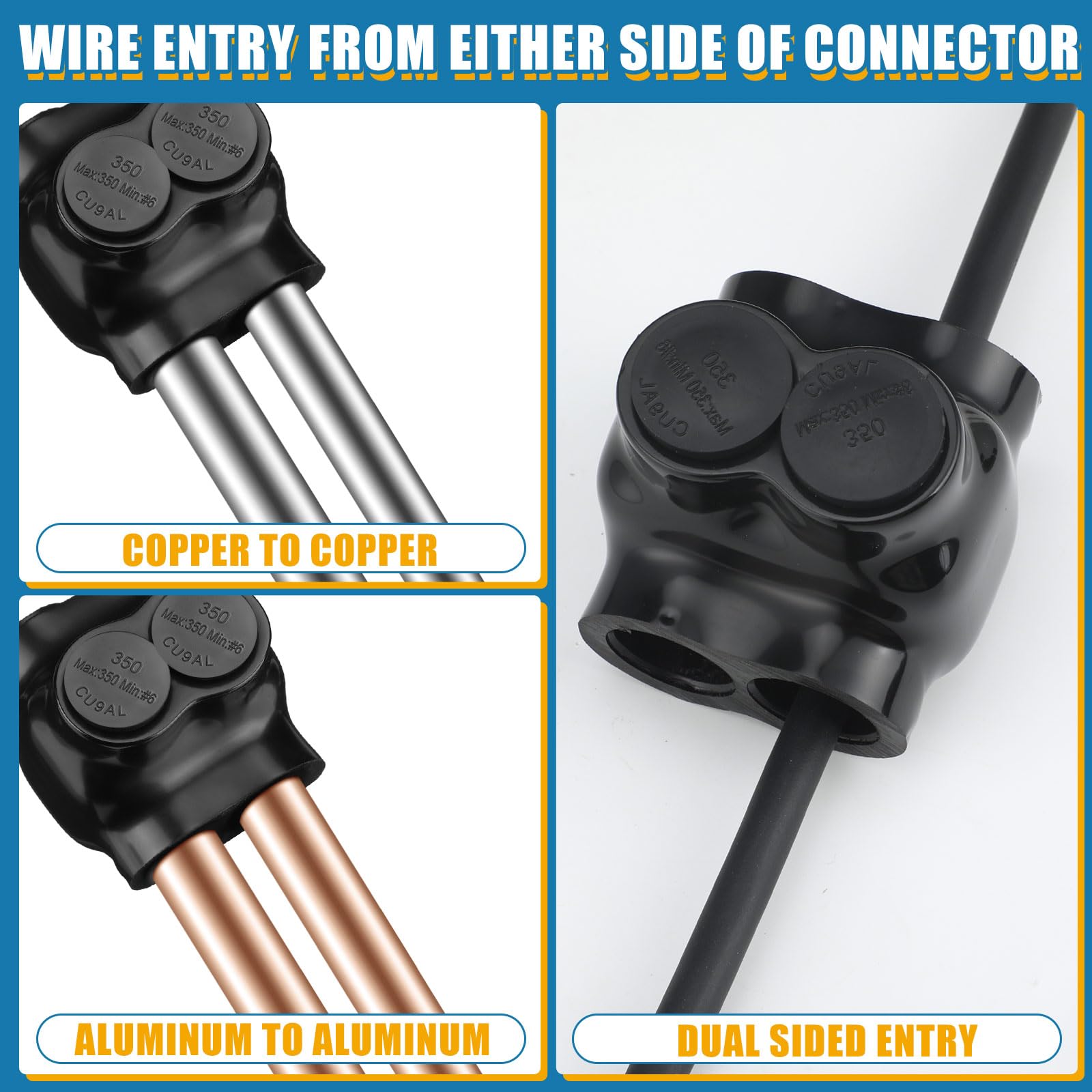 Snapklik.com : Copkim 5 Pcs Black Insulated Cable Connector Multi Wire ...