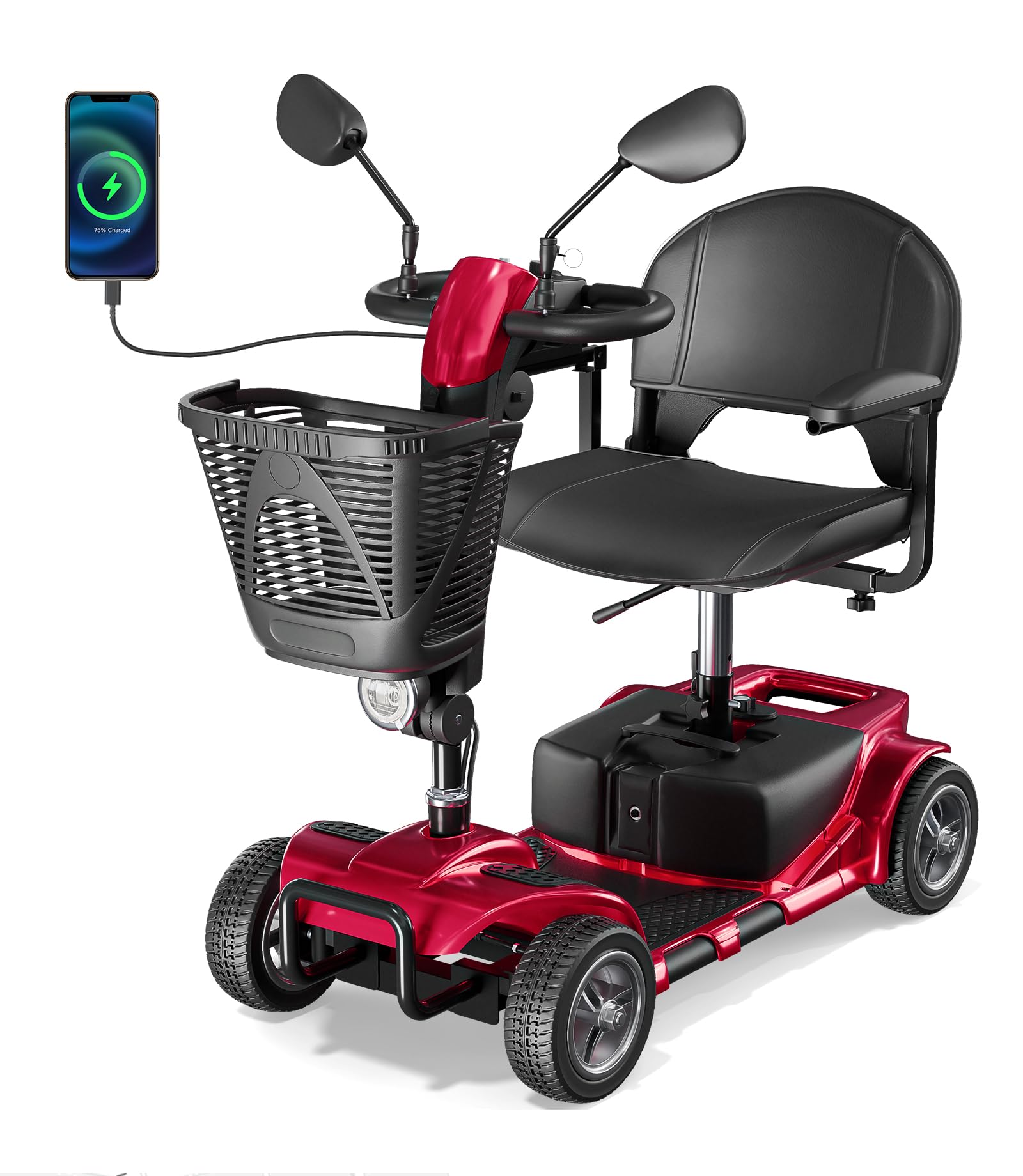 Snapklik.com : VOCIC 4 Wheel Mobility Scooter, Electric Powered ...