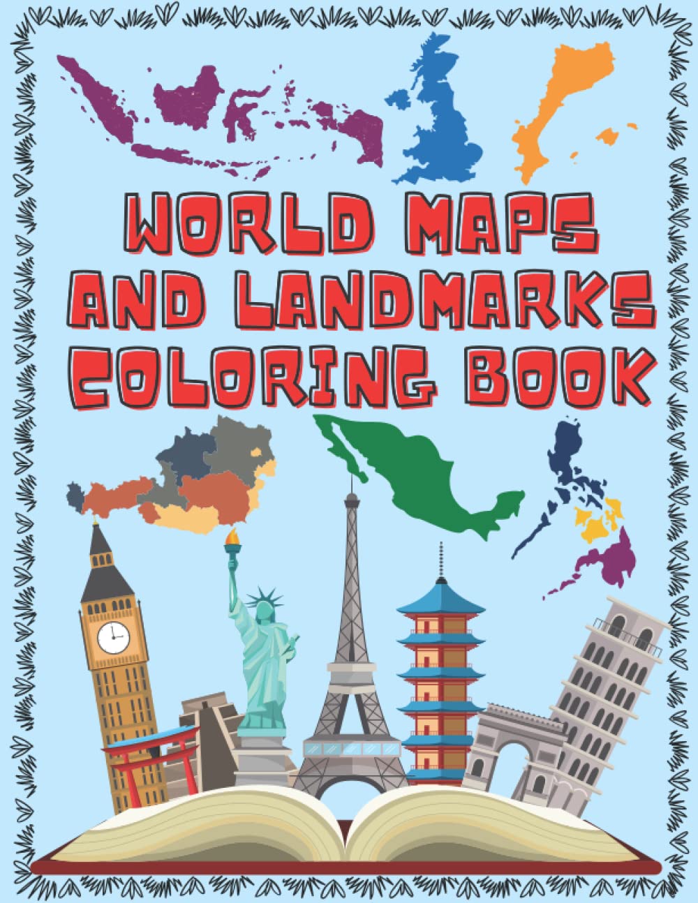 Buy World s And Landmarks Coloring Book: Color Countries Names ...